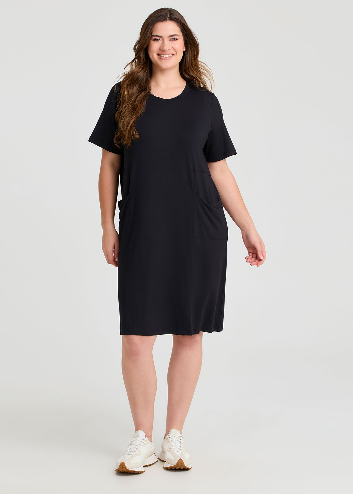 Shop Plus Size Modal Traveller Pocket Dress, Black | Taking Shape AU