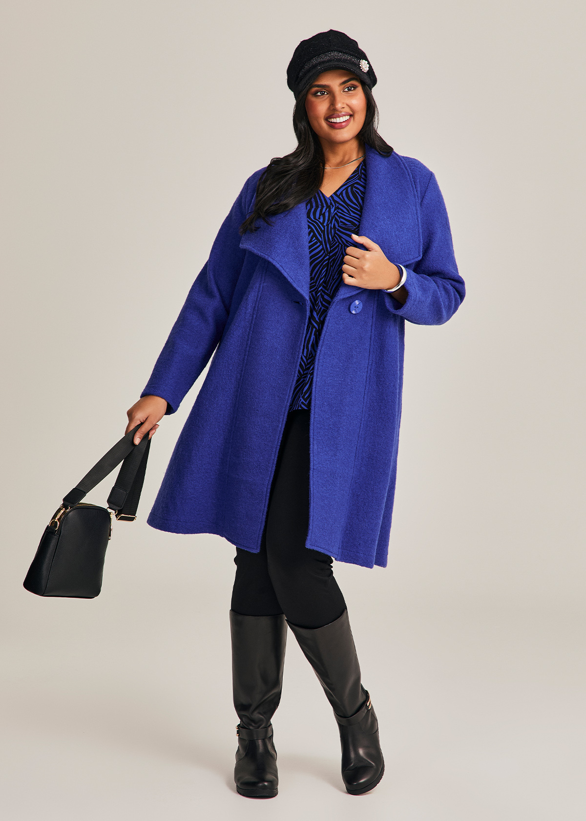 Shop Plus Size Morgan Boiled Wool Coat, Blue | Taking Shape AU