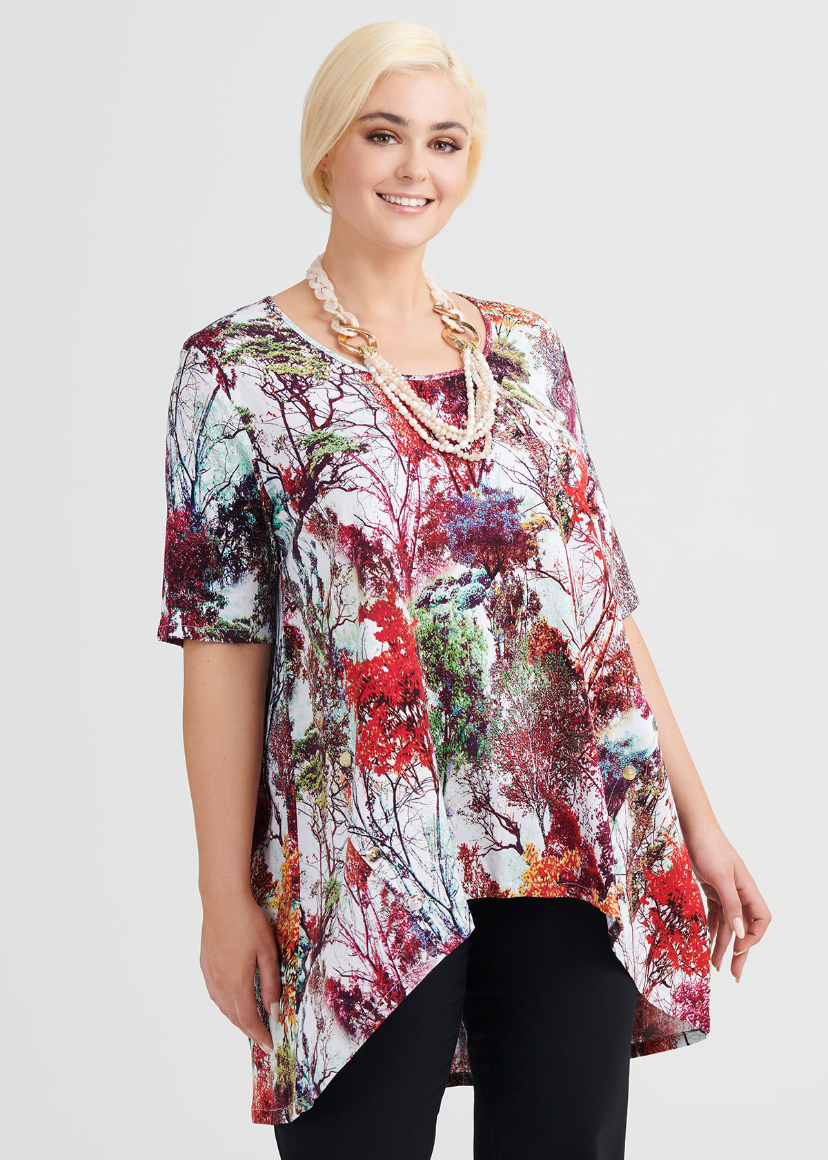 Shop Plus Size Florence Tunic in Red | Taking Shape NZ
