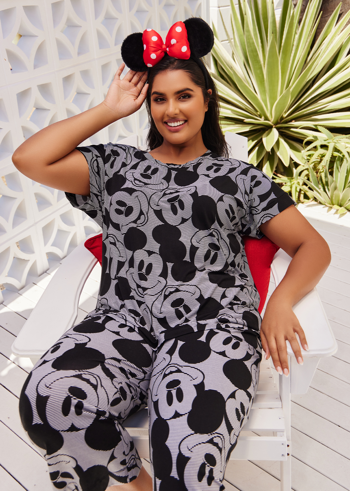 Shop Plus Size Mickey Mouse Stripe Pyjama Pant, Multi | Taking Shape AU