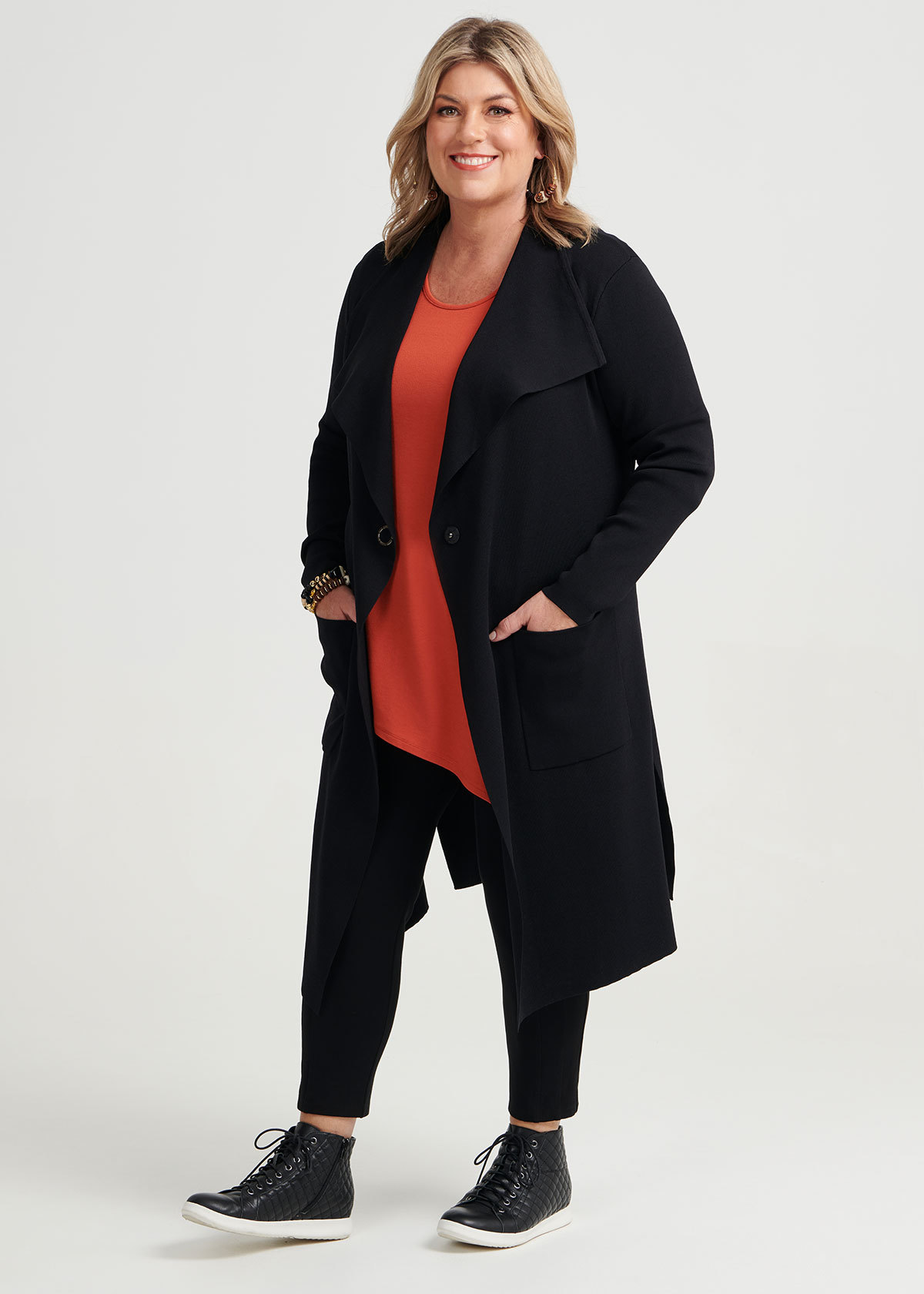 Shop Plus Size Midtown Coatigan, Black | Taking Shape AU