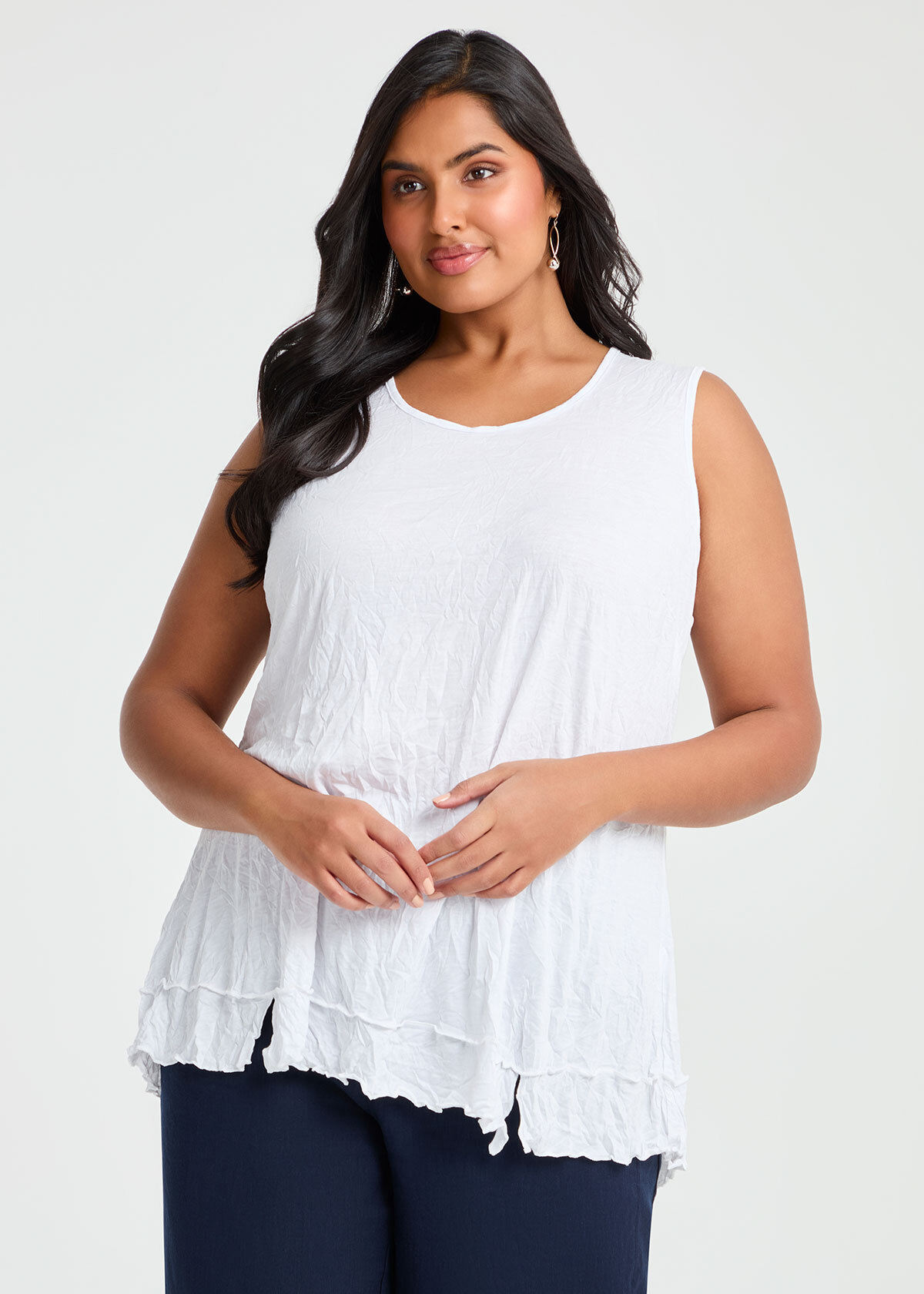 Shop Plus Size Bamboo Alicia Tank, White | Taking Shape NZ