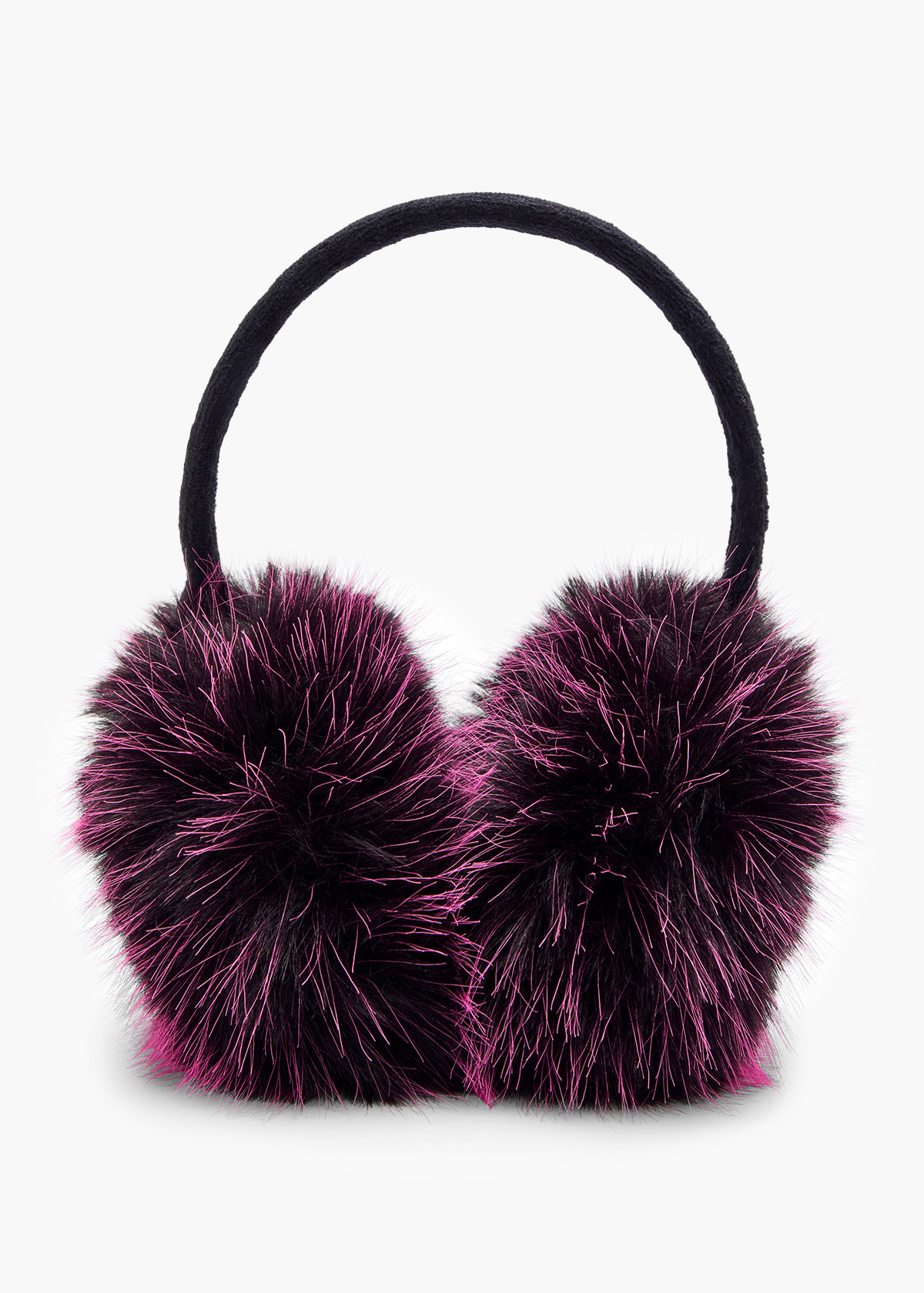 Shop Pink Faux Fur Ear Muffs in Red | Accessories | Taking Shape AU