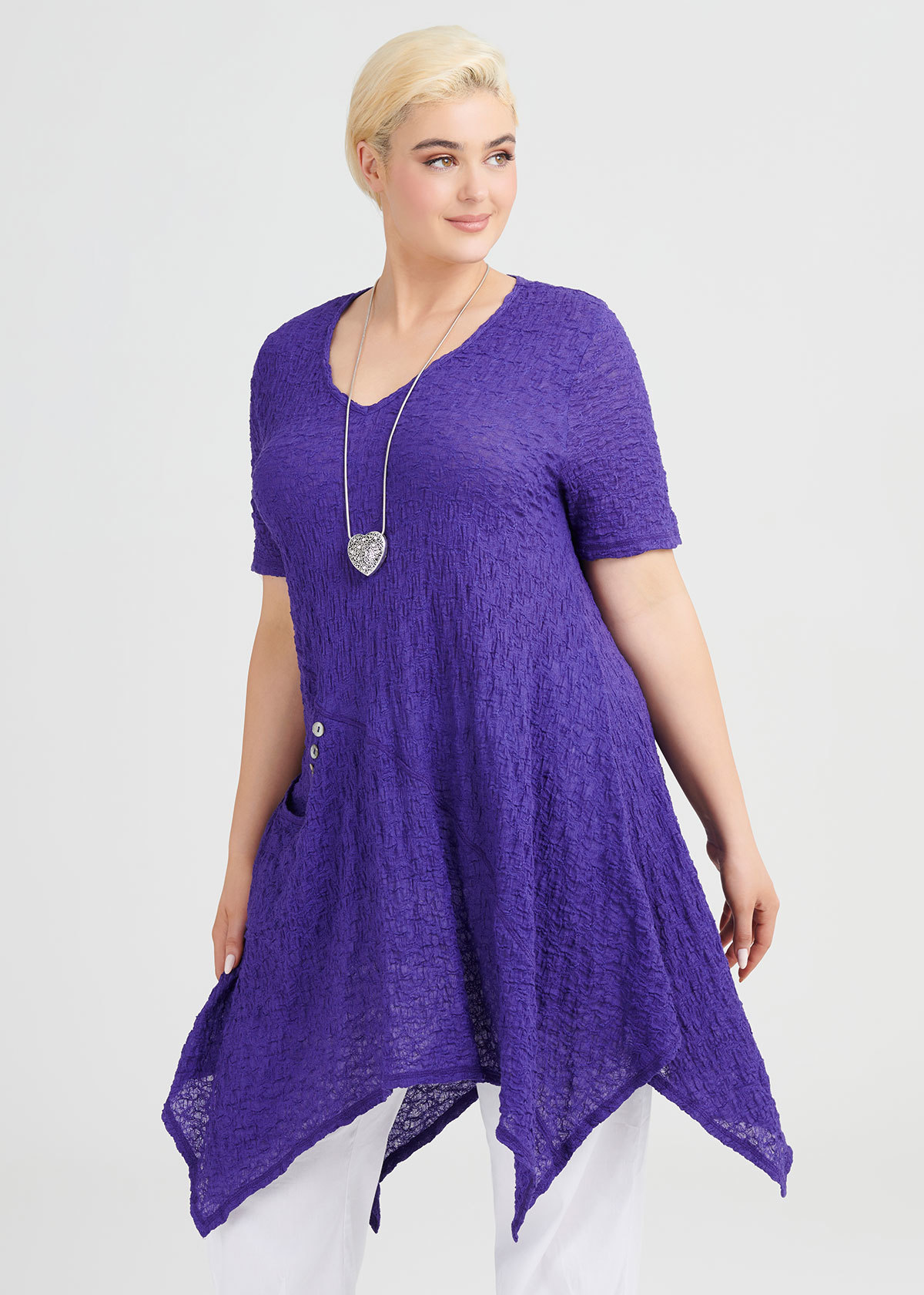 Shop Plus Size Edge Cotton Tunic in Purple | Taking Shape AU