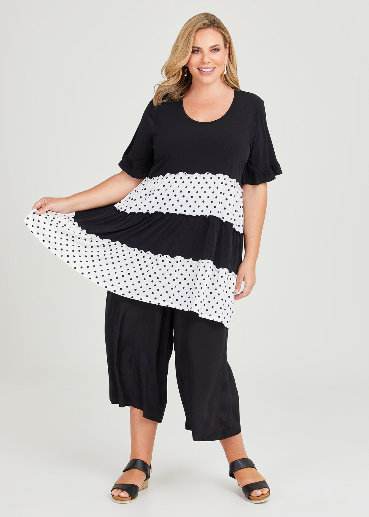 Shop Plus Size Spot Layered Tunic, White | Taking Shape AU