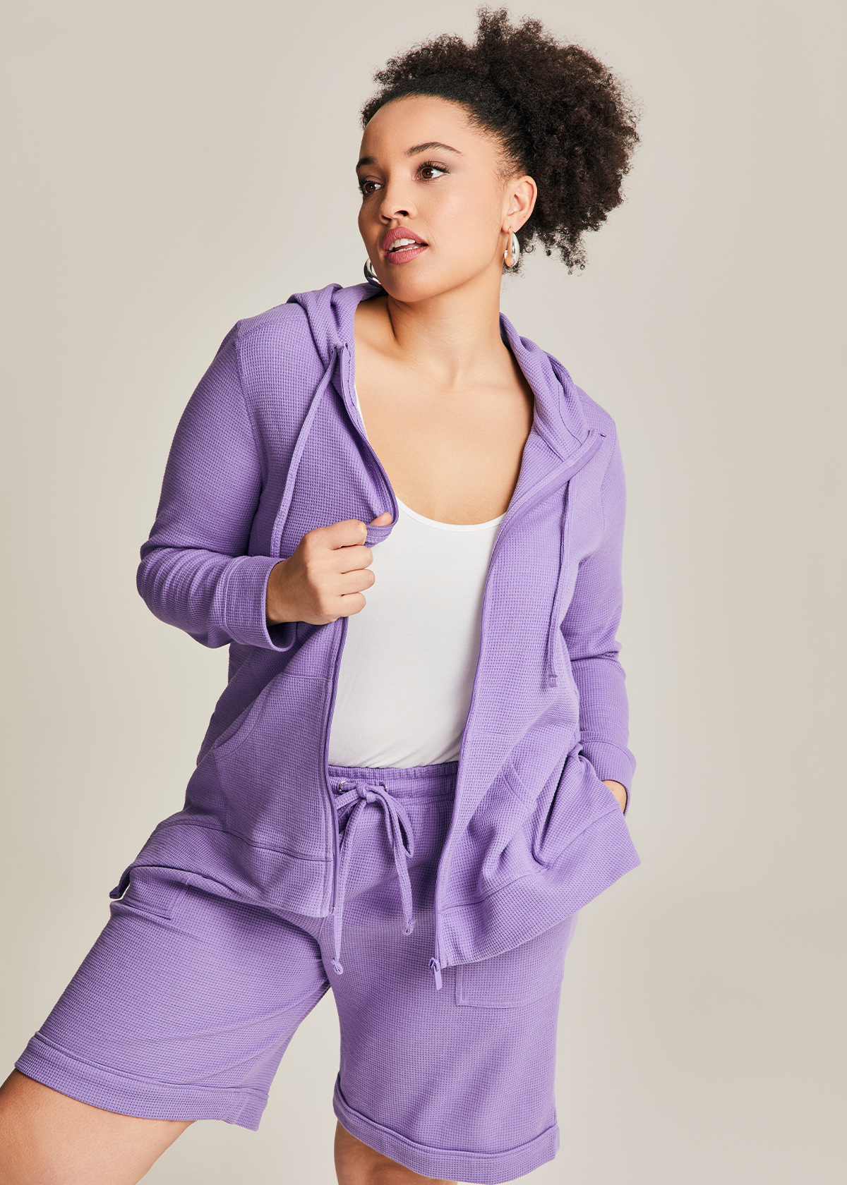 Shop Plus Size Waffle Pull On Short, Blue | Taking Shape AU