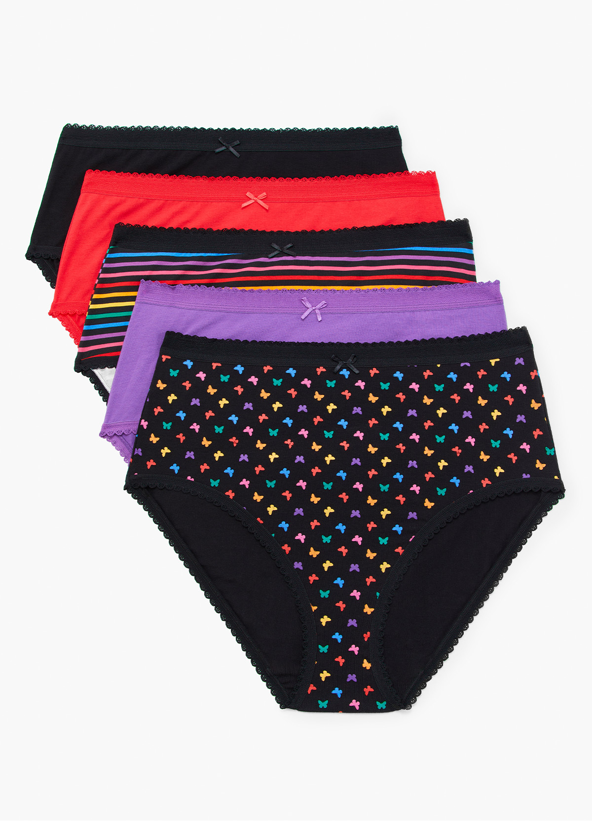 Shop Plus Size 5 Pack Cotton Rainbow Briefs, Multi | Taking Shape AU