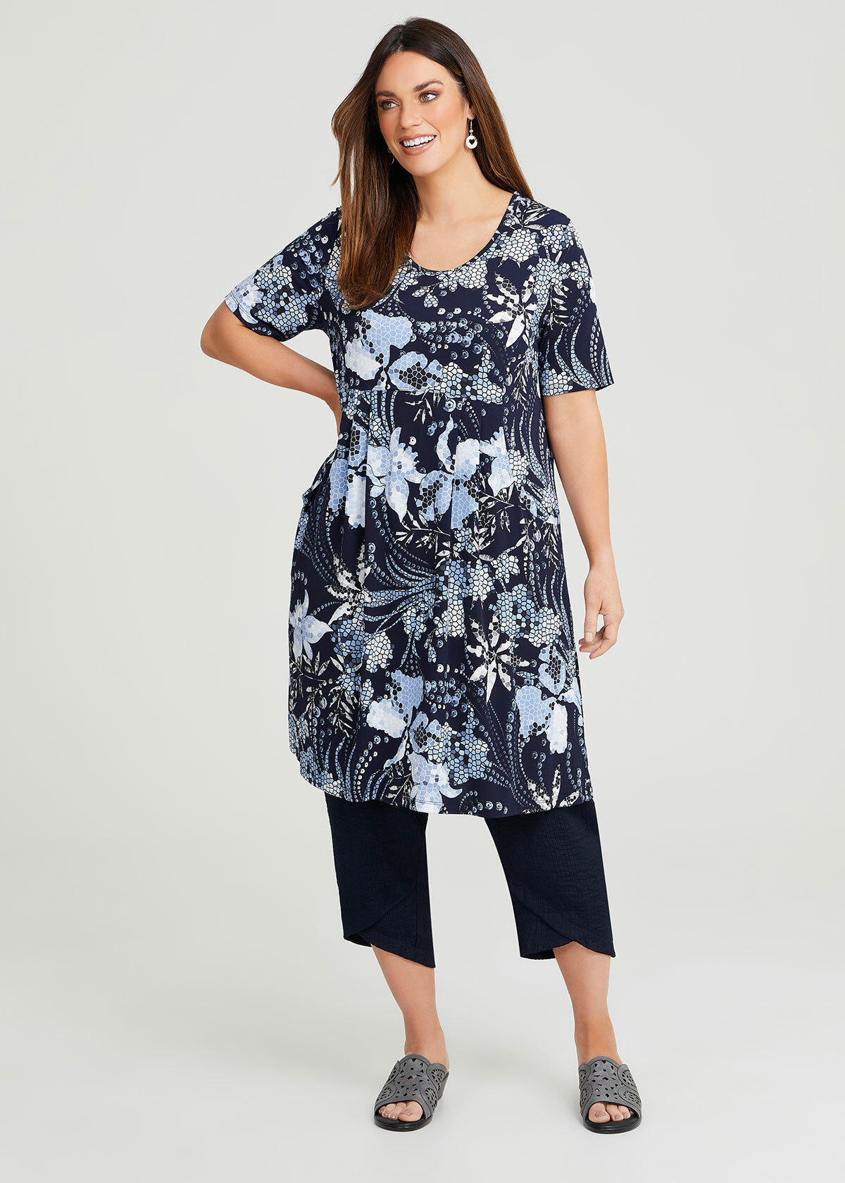 Shop Plus Size Mosaic Print Dress, Blue | Taking Shape NZ