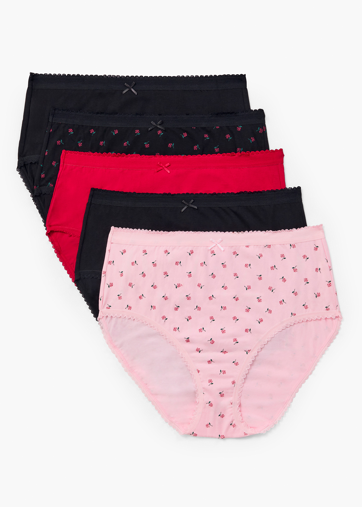 5-Pack Cotton Rose Plus Size Women's Briefs | Taking Shape AU