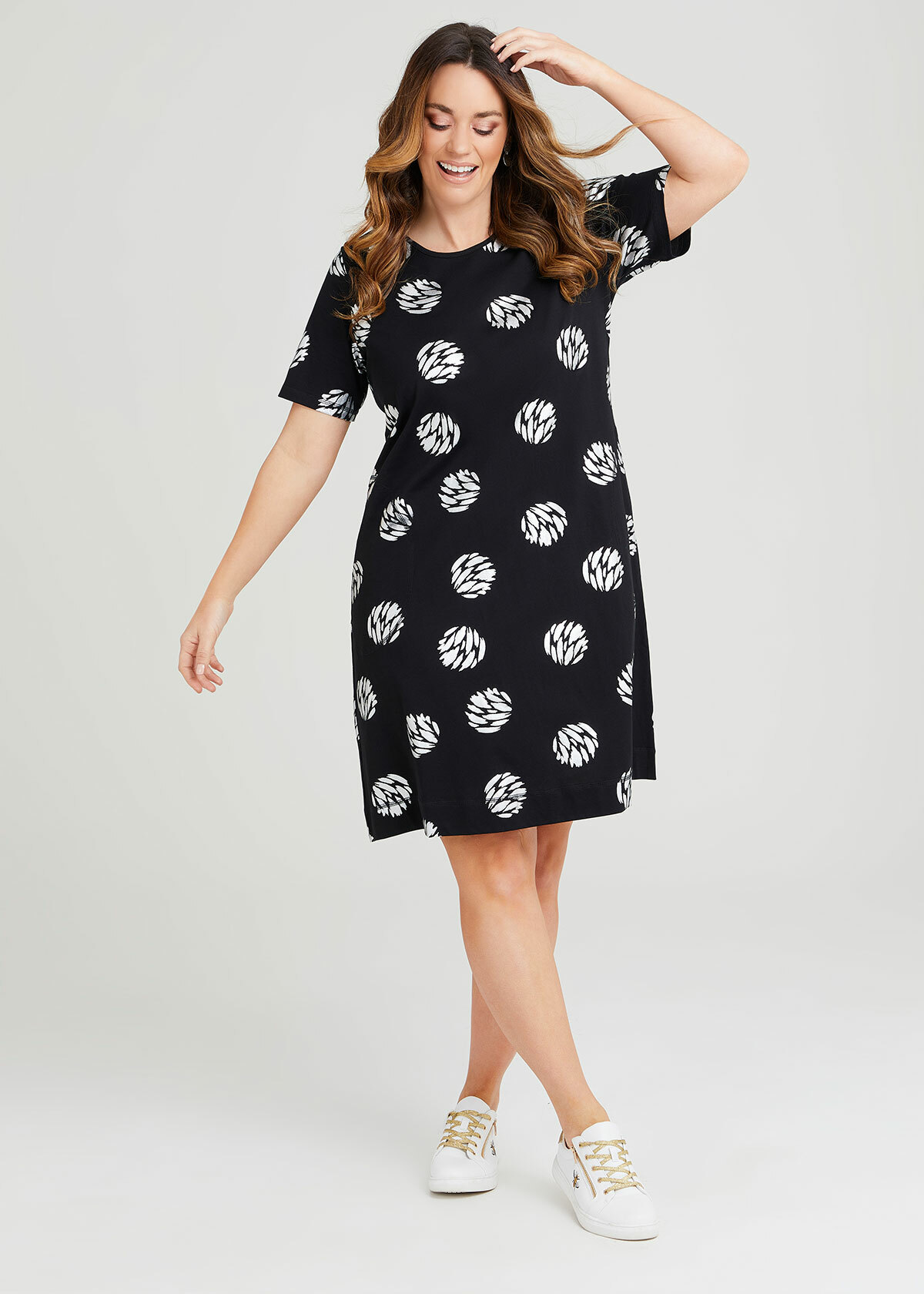 Shop Plus Size Cotton Foil Spot Dress, Multi | Taking Shape AU