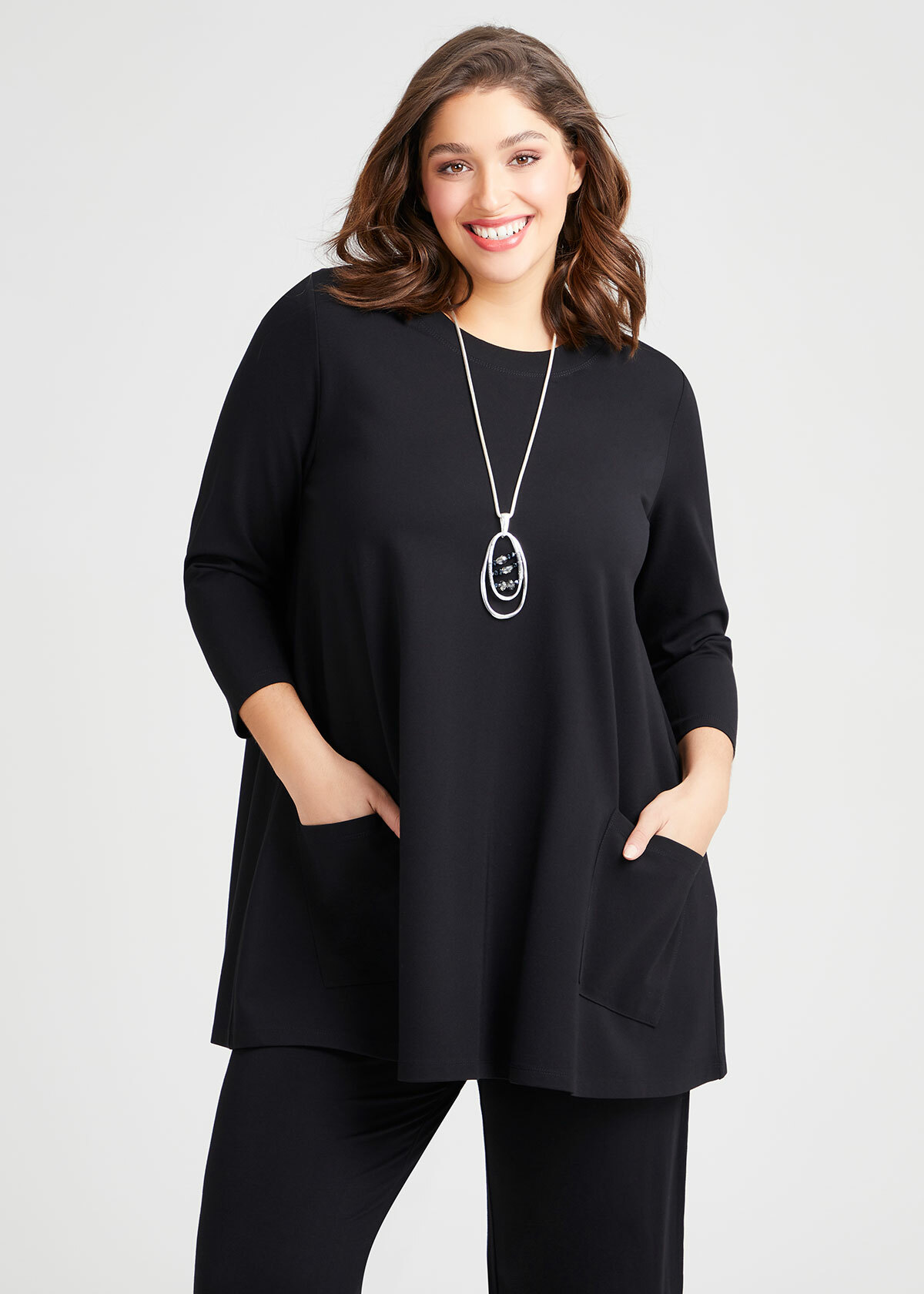 Shop Plus Size Envoy Ponte Tunic in Black | Taking Shape AU