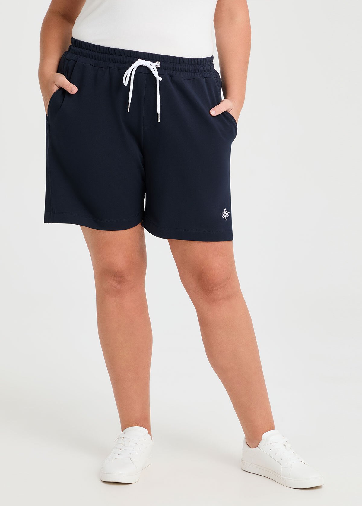 Shop Plus Size Cotton Sideline Shorts, Blue | Taking Shape NZ