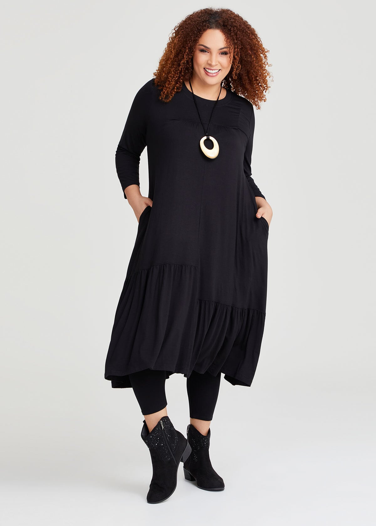 Shop Plus Size Natural Kayla Dress, Black | Taking Shape AU