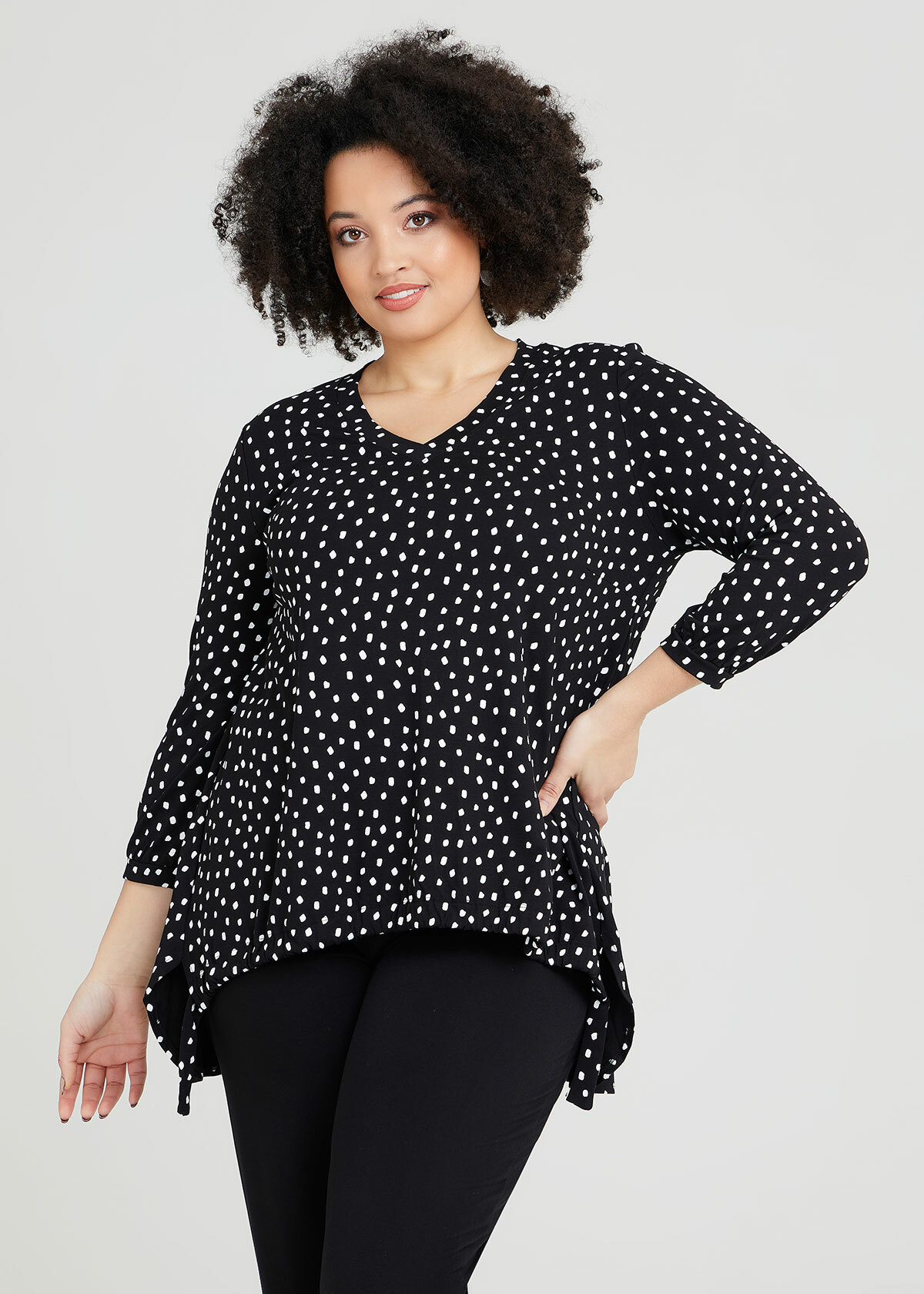 Shop Plus Size Natural Borderline Tie Top, Multi | Taking Shape AU