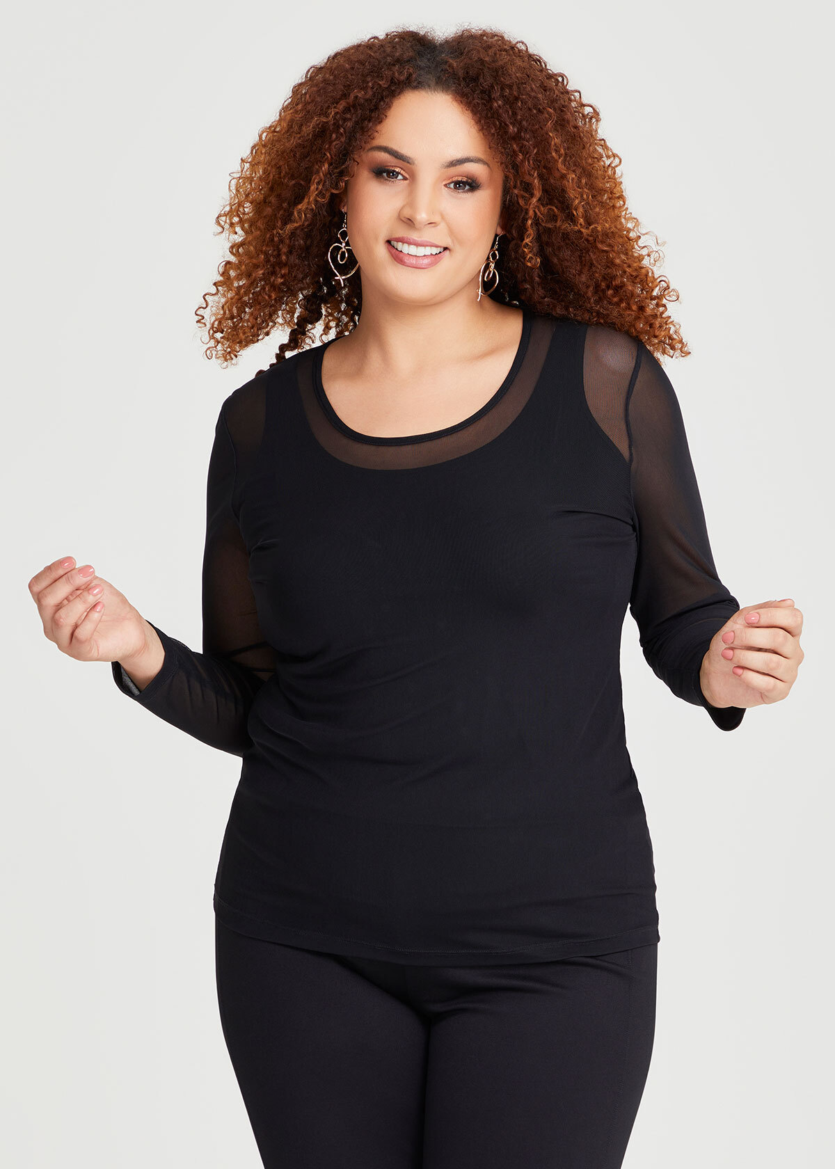 Shop Plus Size Fine Mesh Body Top, Black | Taking Shape AU
