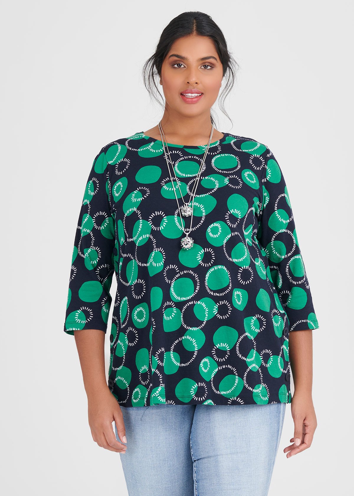 Shop Plus Size Cotton Circles Top, Print | Taking Shape AU
