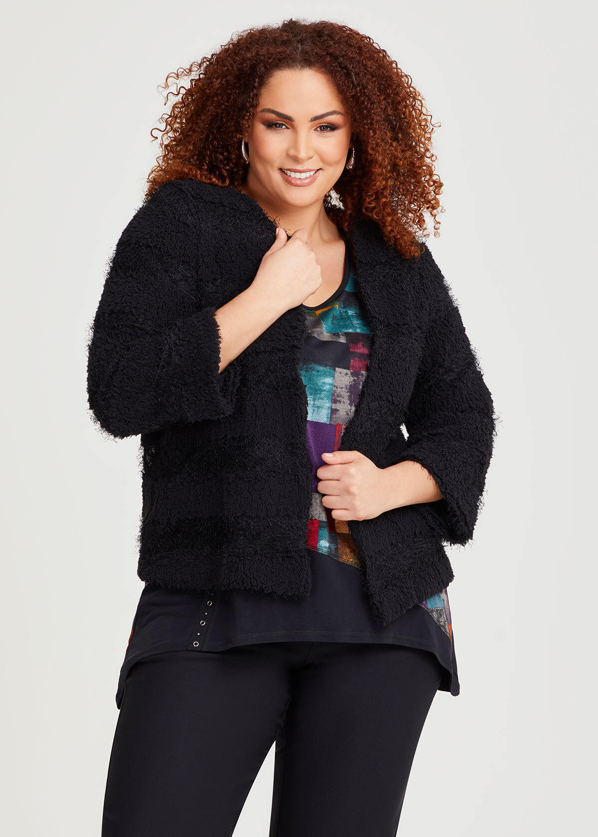 Shop Plus Size Fringe Tassel Cardigan, Multi | Taking Shape NZ