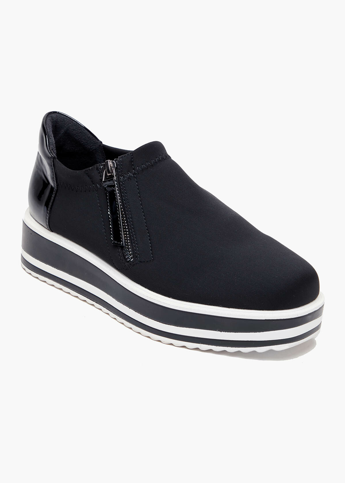 Shop Striped Wedge Zip Front Shoe | Comfortable Shoes | Taking Shape AU