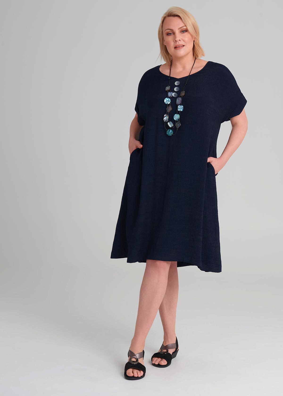 Shop Plus Size Amira Dress, Navy | Taking Shape AU