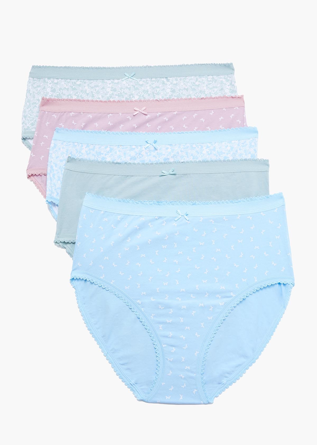 Shop Plus Size 5 Pack Cotton Butterfly Briefs, Multi | Taking Shape AU