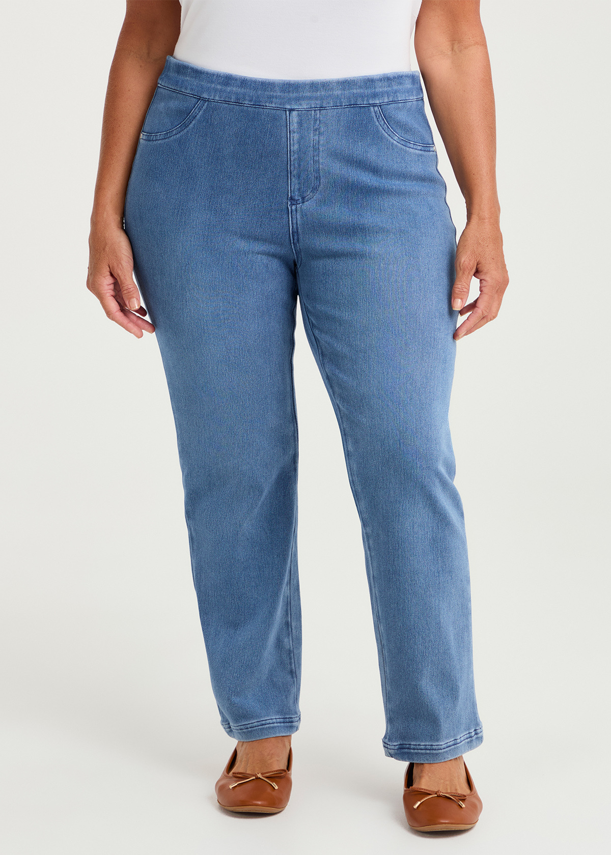 Shop Plus Size Petite Best Friend Straight Leg Jean, Blue | Taking Shape NZ