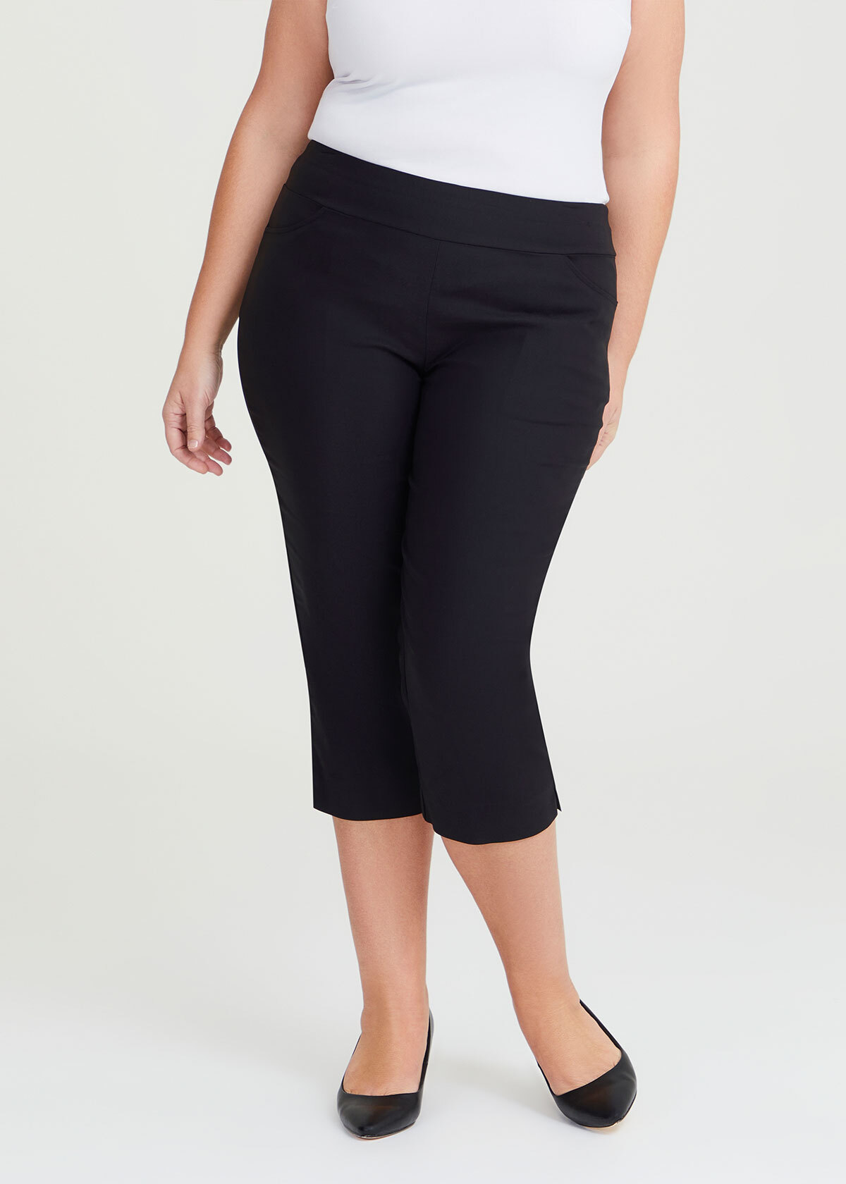 Editorial Crop Pant in Black in sizes 12 to 30 | Taking Shape UK