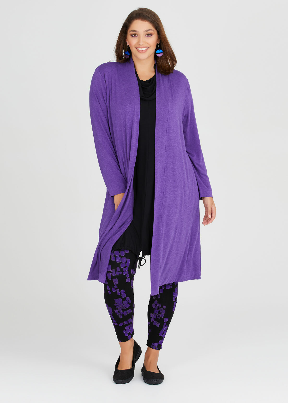 Shop Plus Size Drift Bamboo Duster, Purple | Taking Shape AU