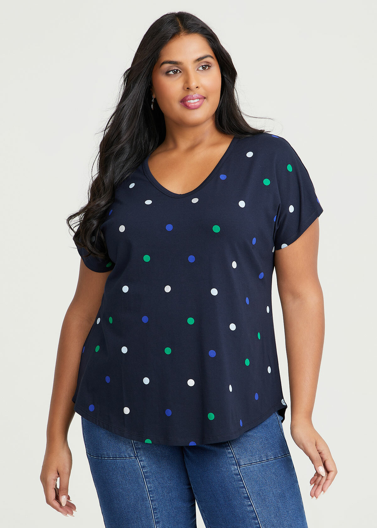 Shop Plus Size Cotton Multi Spot Easy Top in Multi | Taking Shape AU