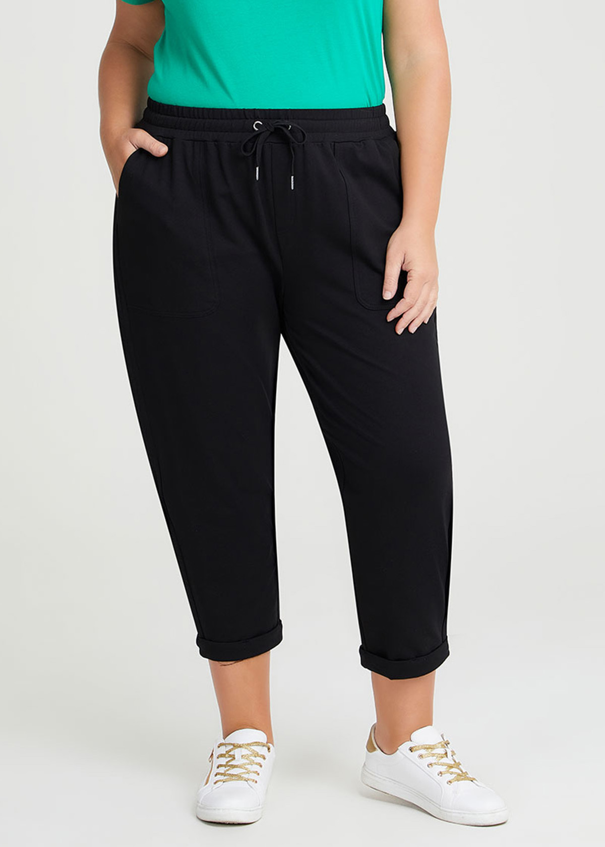 Shop Plus Size Active Jogger Crop Pant, Black | Taking Shape AU