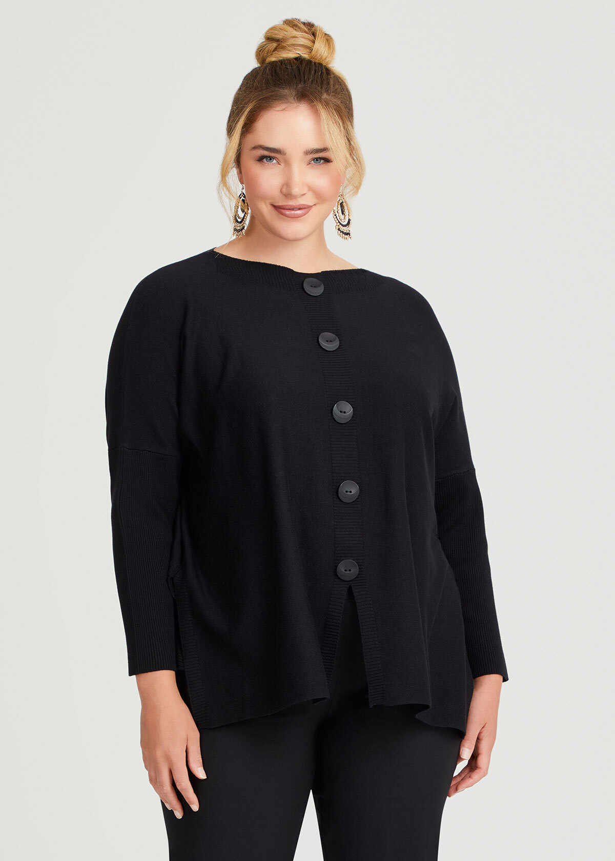 Shop Plus Size Batwing Natural Jumper in Black | Taking Shape CA