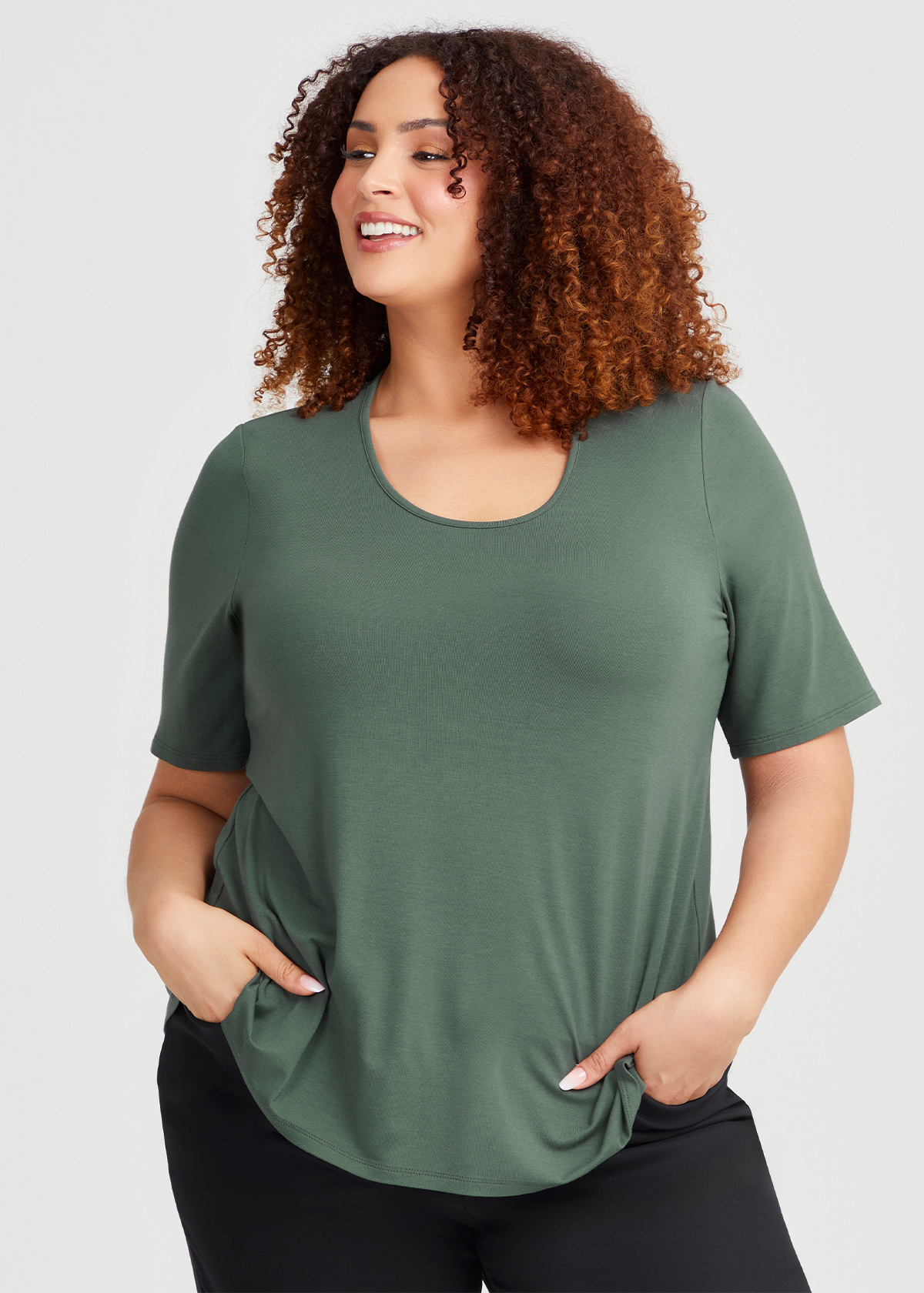 Natural Essential Khaki Top | Plus Size Tops | Taking Shape AU