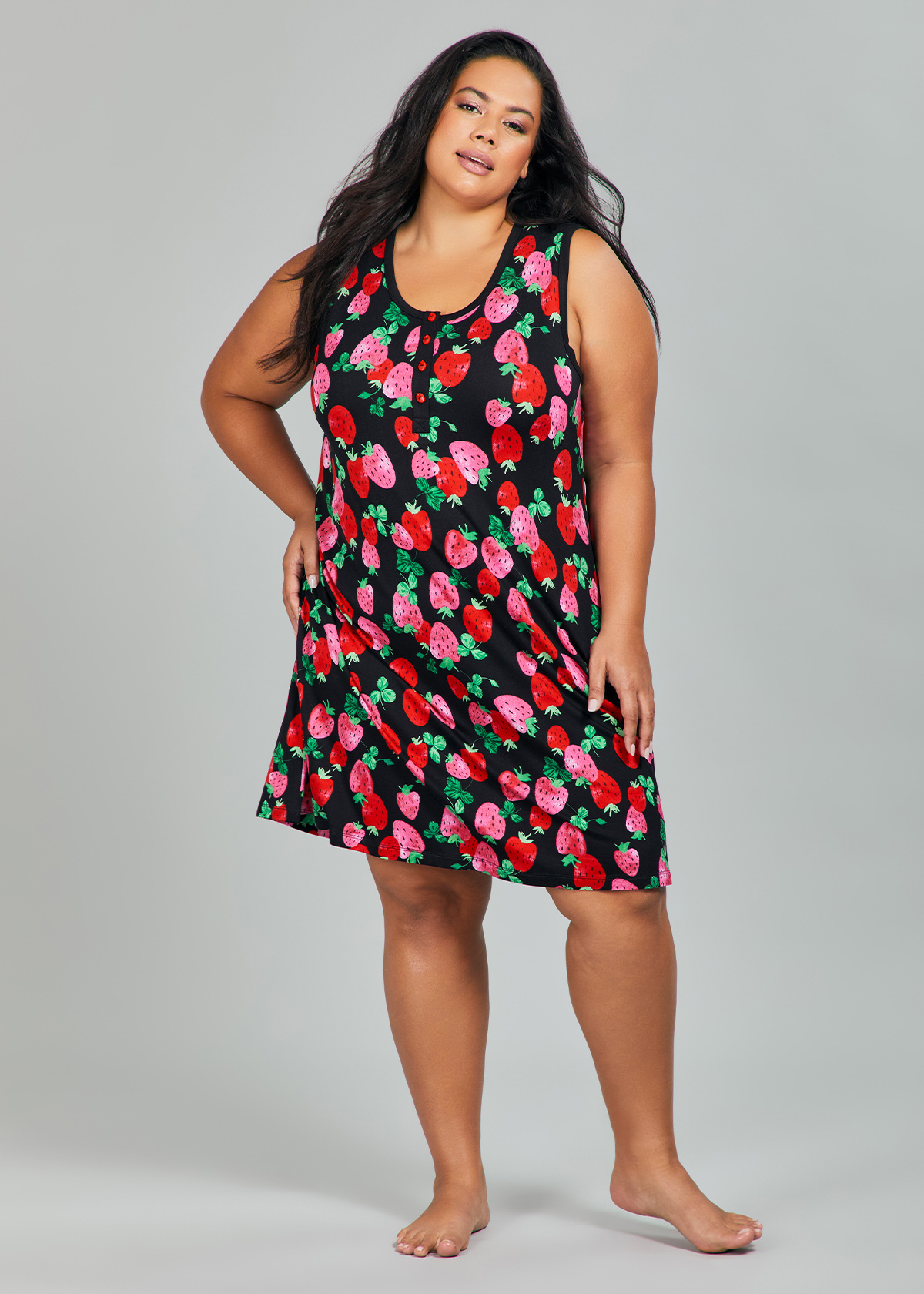 Shop Plus Size Bamboo Strawberry Nightie, Multi | Taking Shape NZ