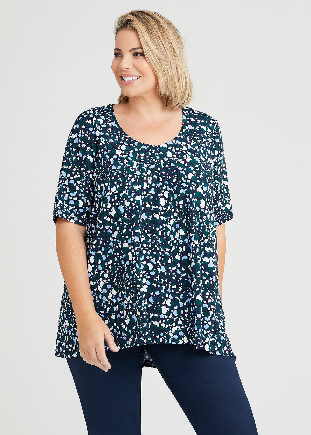 Shop Plus Size Evie Tuck Front Top, Print | Taking Shape NZ