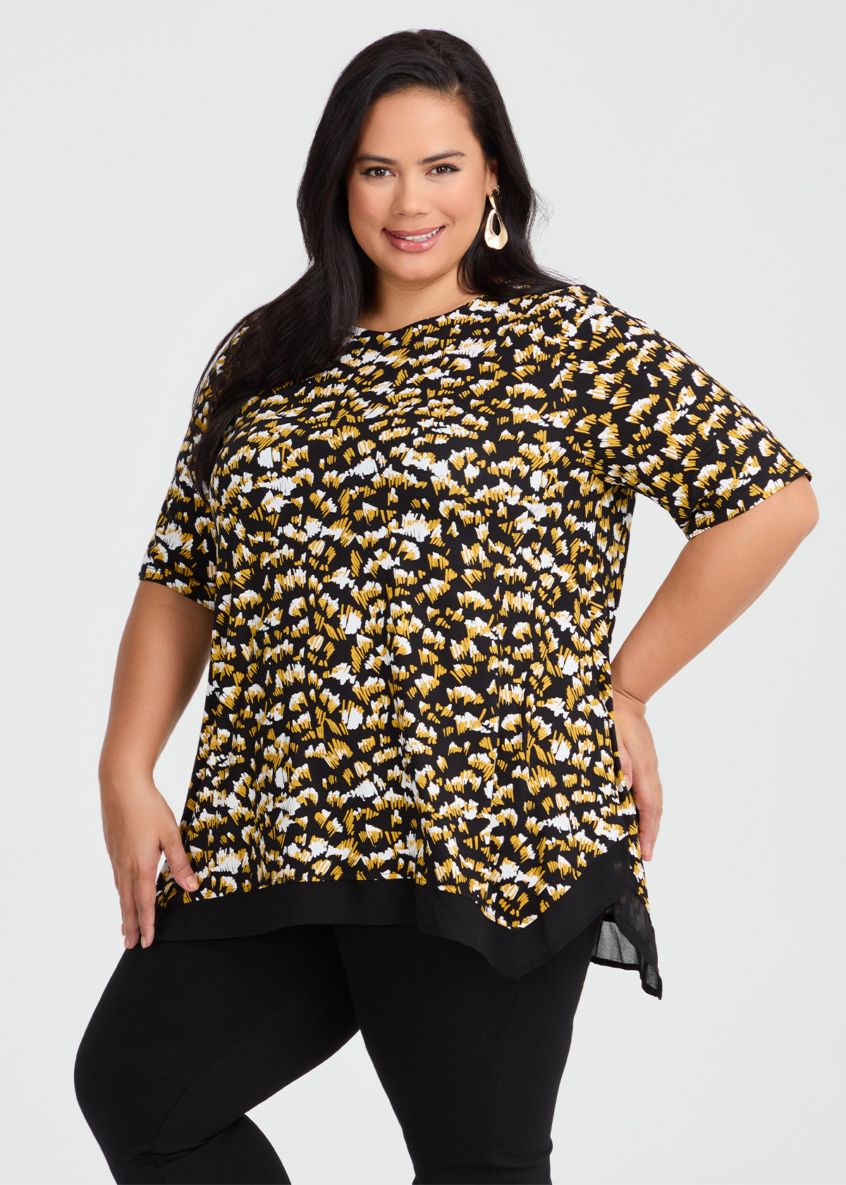 Shop Plus Size Natural Spliced Top, Multi | Taking Shape AU