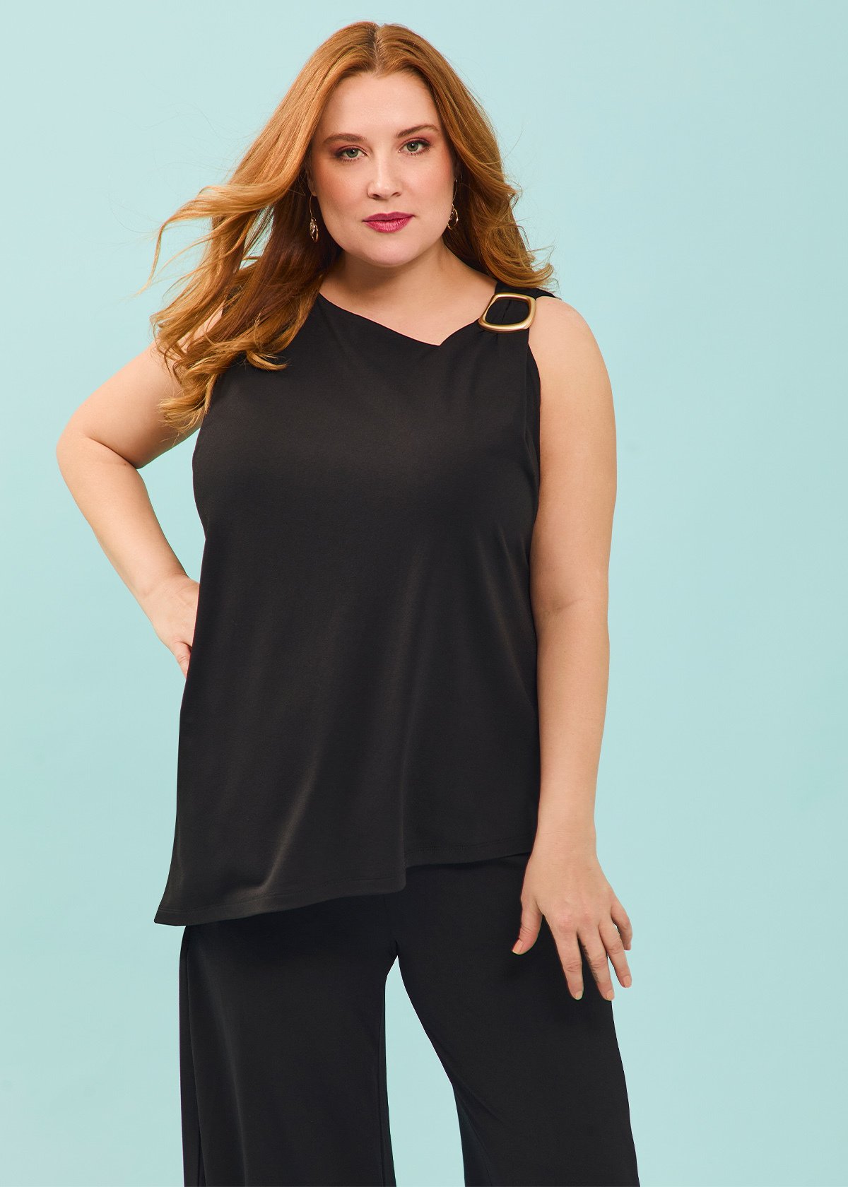 Shop Plus Size Sabrina Asymmetrical Tunic, Black | Taking Shape AU