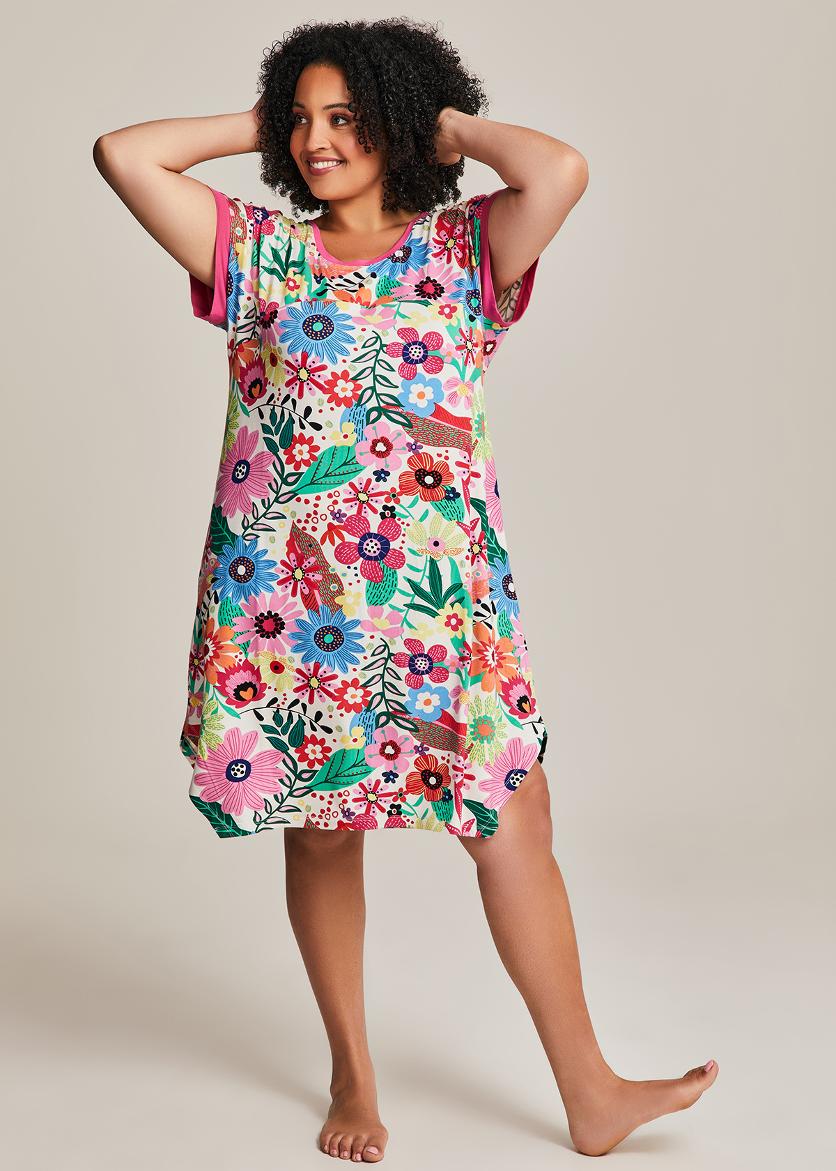 Shop Plus Size Bamboo Fun Floral Nightie, Multi | Taking Shape NZ