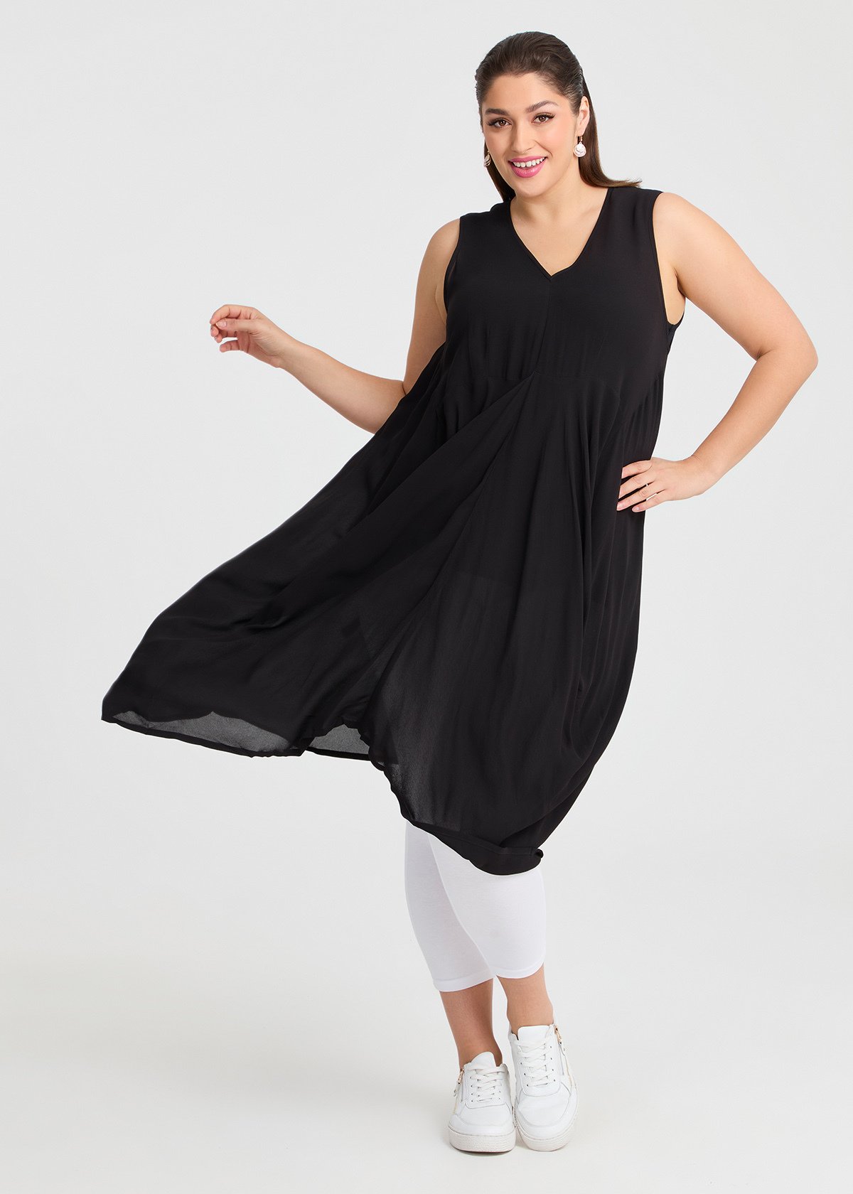 Shop Plus Size Natural Pebblestone Dress, Black | Taking Shape AU