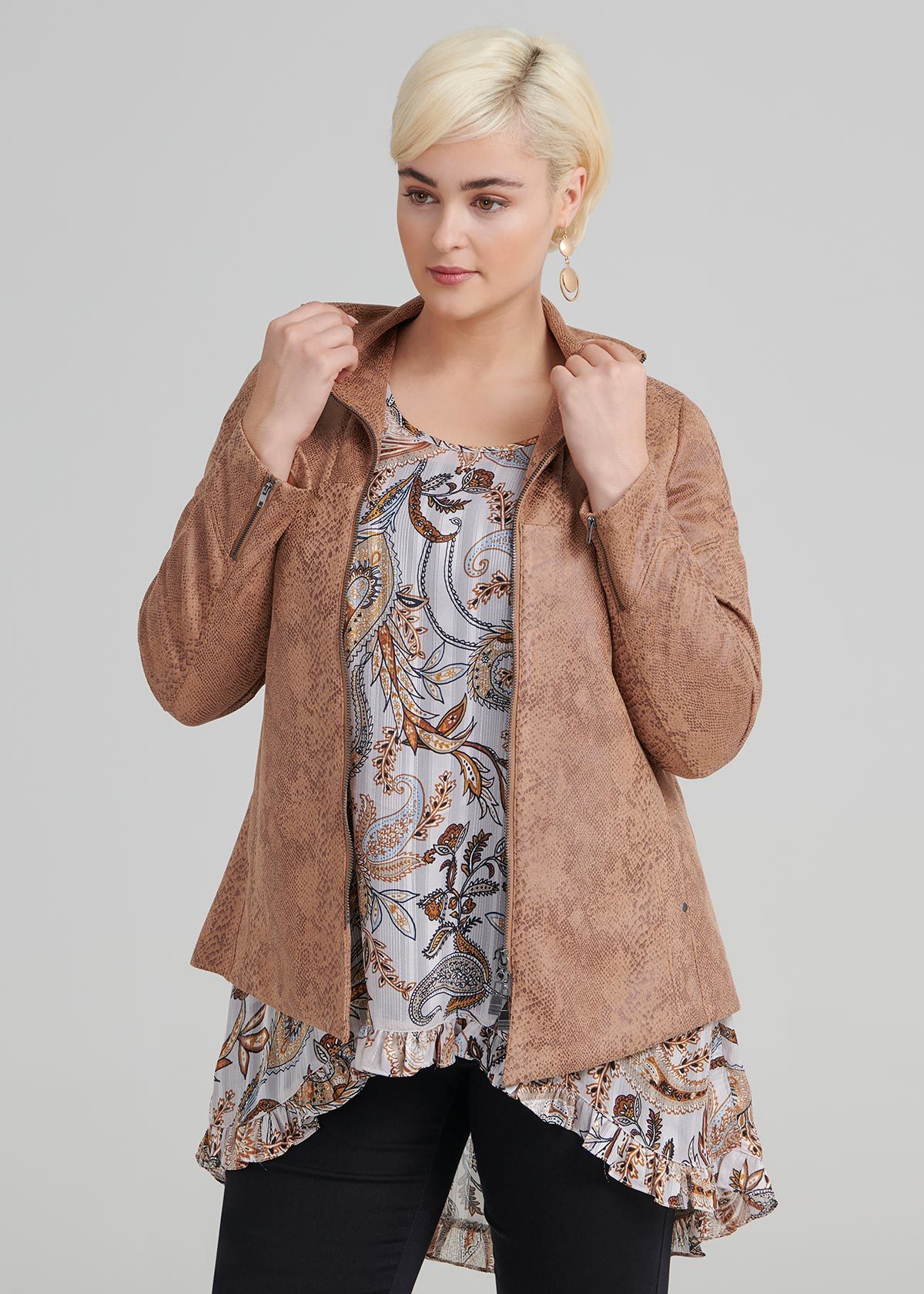 Shop Plus Size Java Jacket, Brown | Taking Shape AU