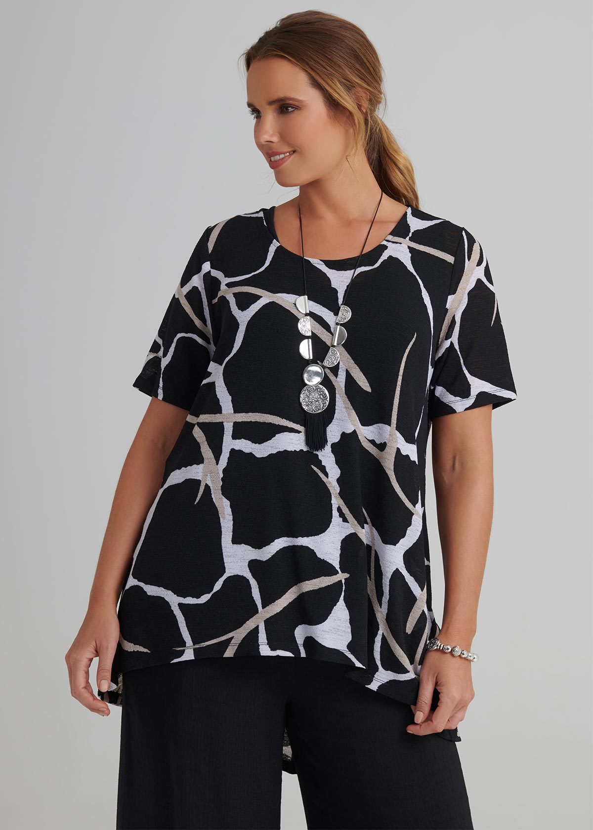 Shop Plus Size Abstract Print Hi Lo Top, Print | Taking Shape AU