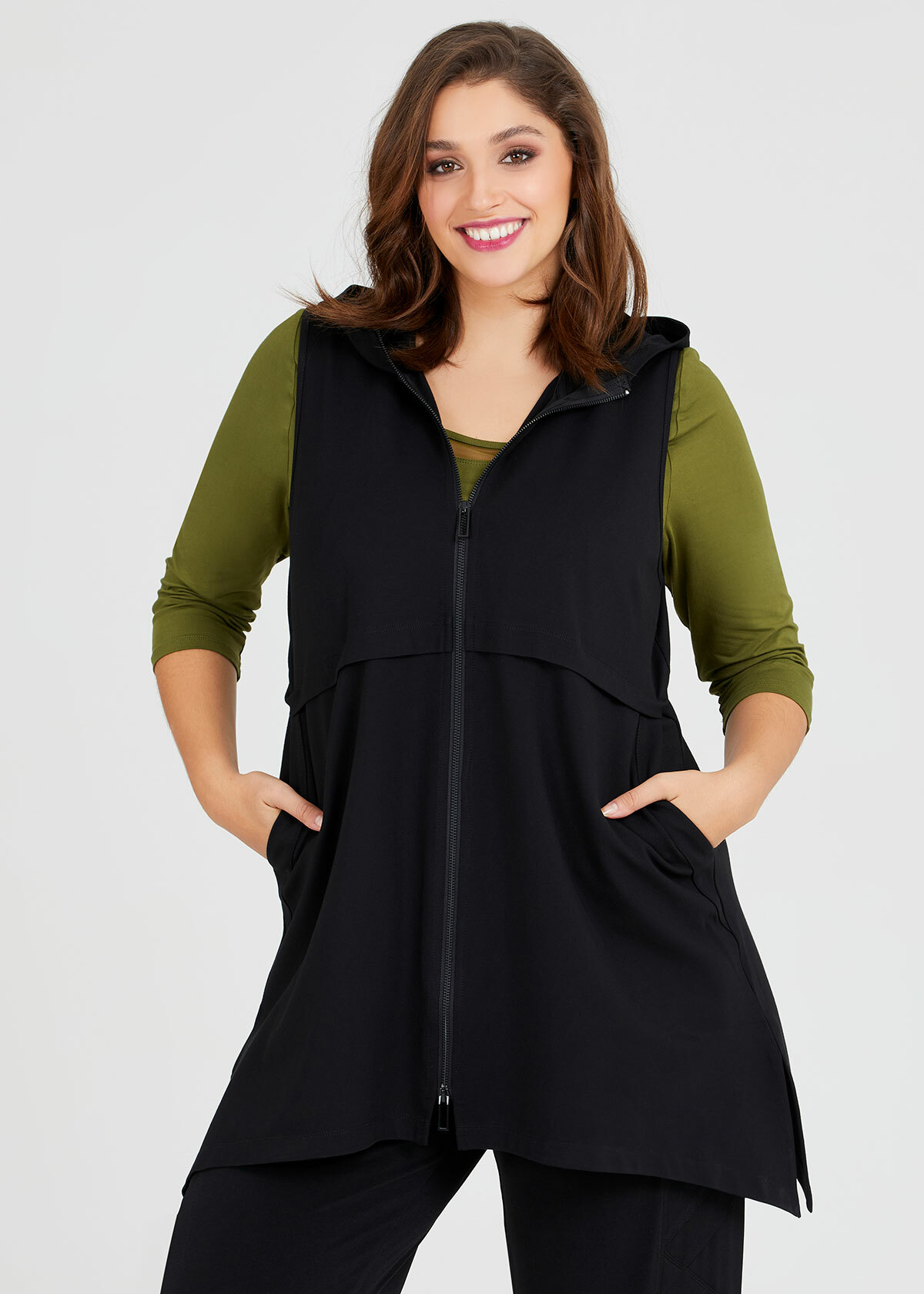 Shop Plus Size Ponte Fusion Vest, Black | Taking Shape AU