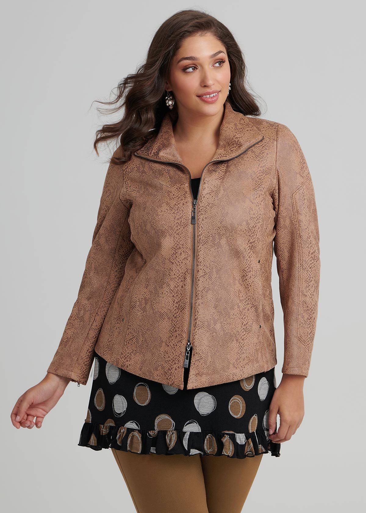 Shop Java Jacket in brown in sizes 12 to 24 | Taking Shape