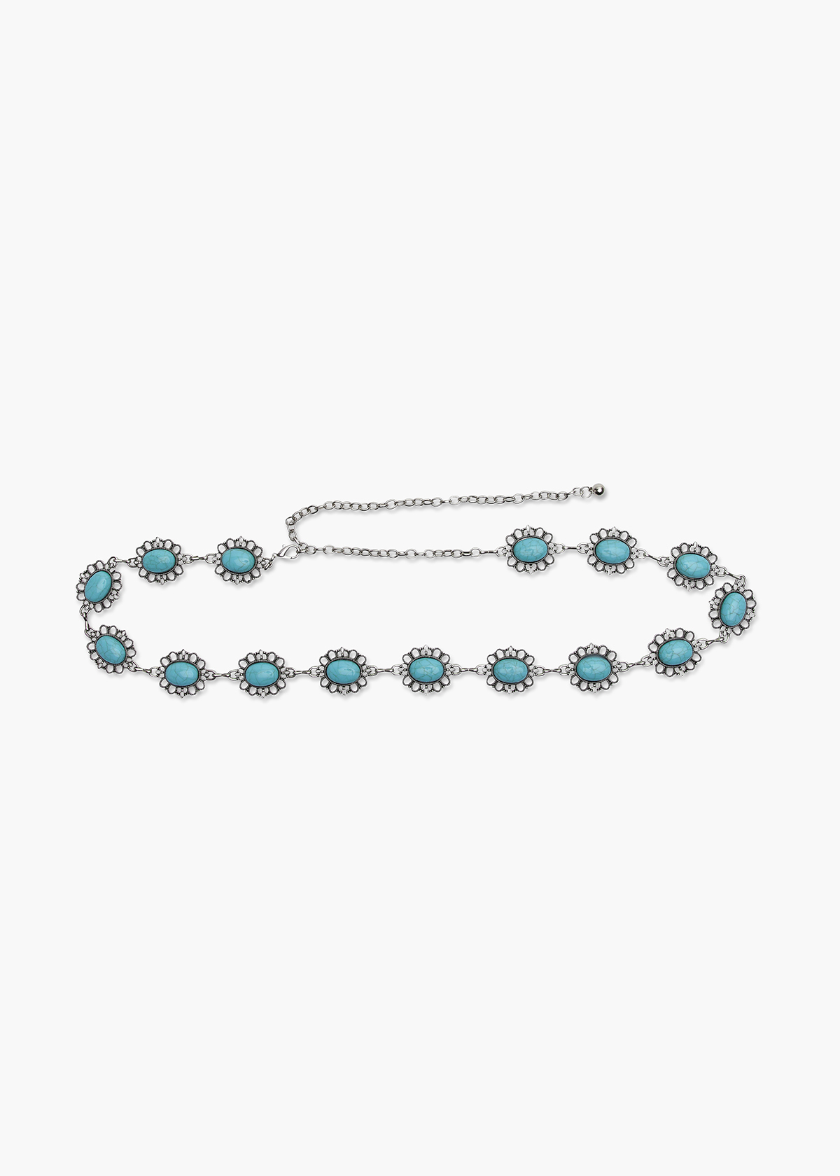Shop Turquoise Stone Chain Belt in Black | Accessories | Taking Shape AU
