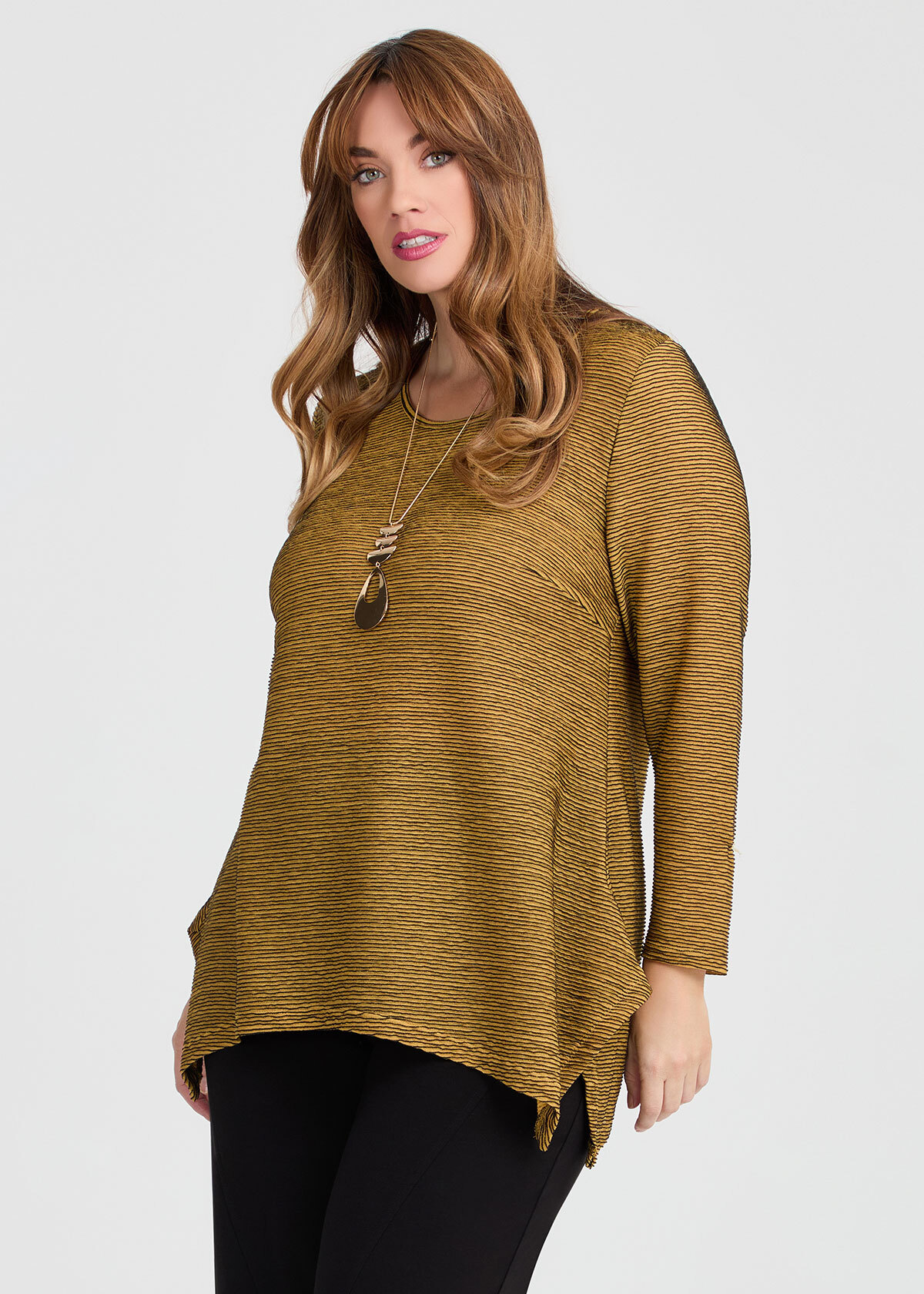 Shop Plus Size Ottoman Rib Knit Tunic, Yellow | Taking Shape AU