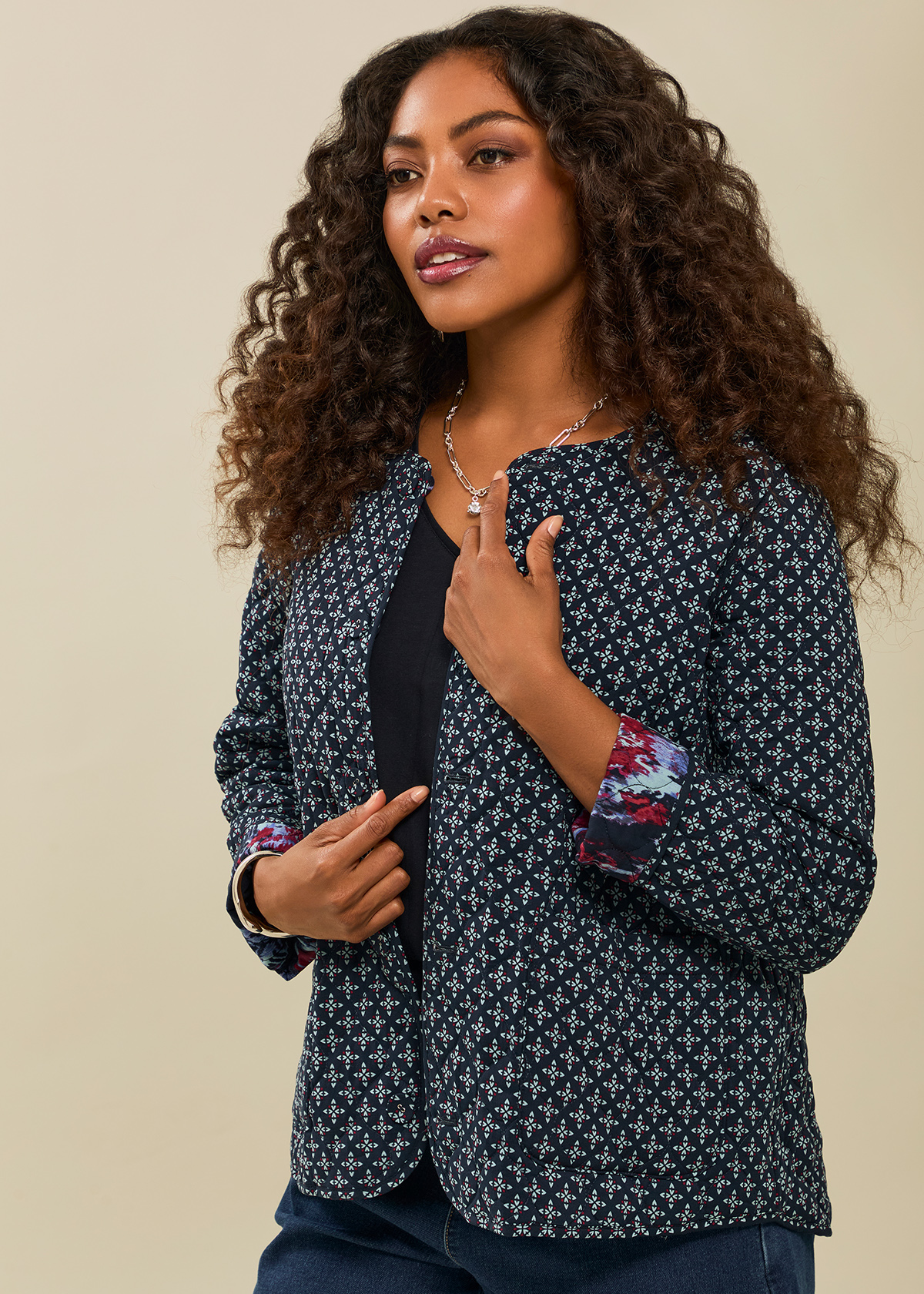 Shop Plus Size Natural Ikat Reversible Jacket, Multi | Taking Shape AU