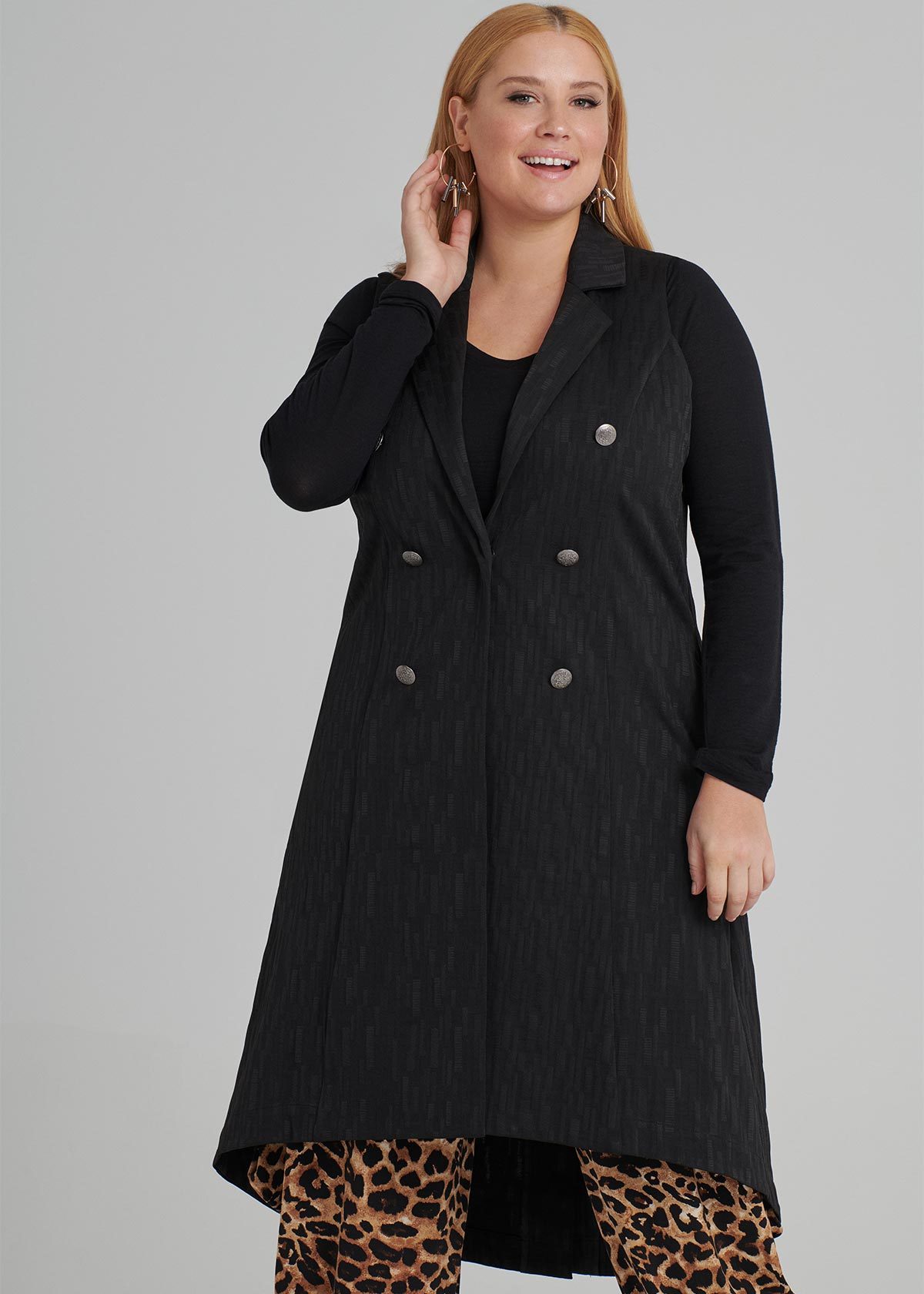 Shop Plus Size Intermix Military Vest in Black | Taking Shape NZ