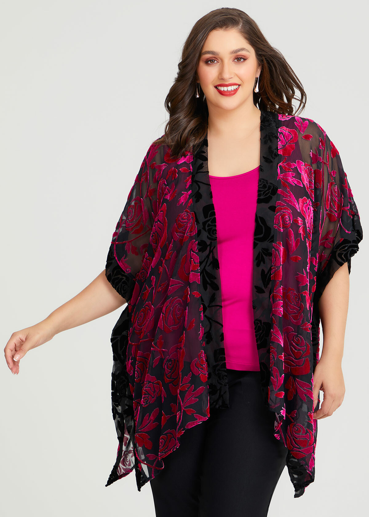 Shop Velvet Floral Cape Kimono in Multi | Accessories | Taking Shape AU