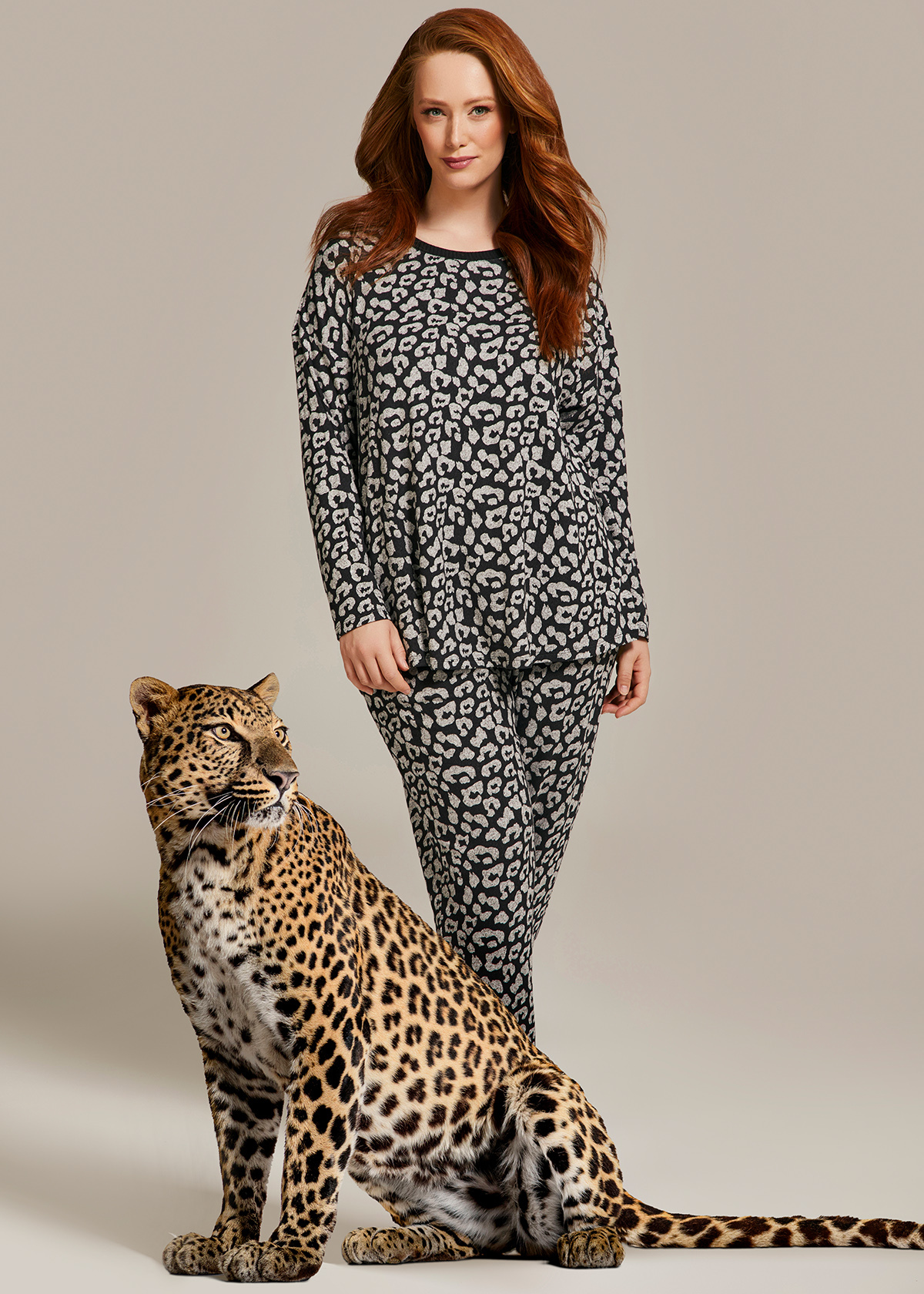 Shop Plus Size Lounge Animal Cuff Pant, Multi | Taking Shape AU