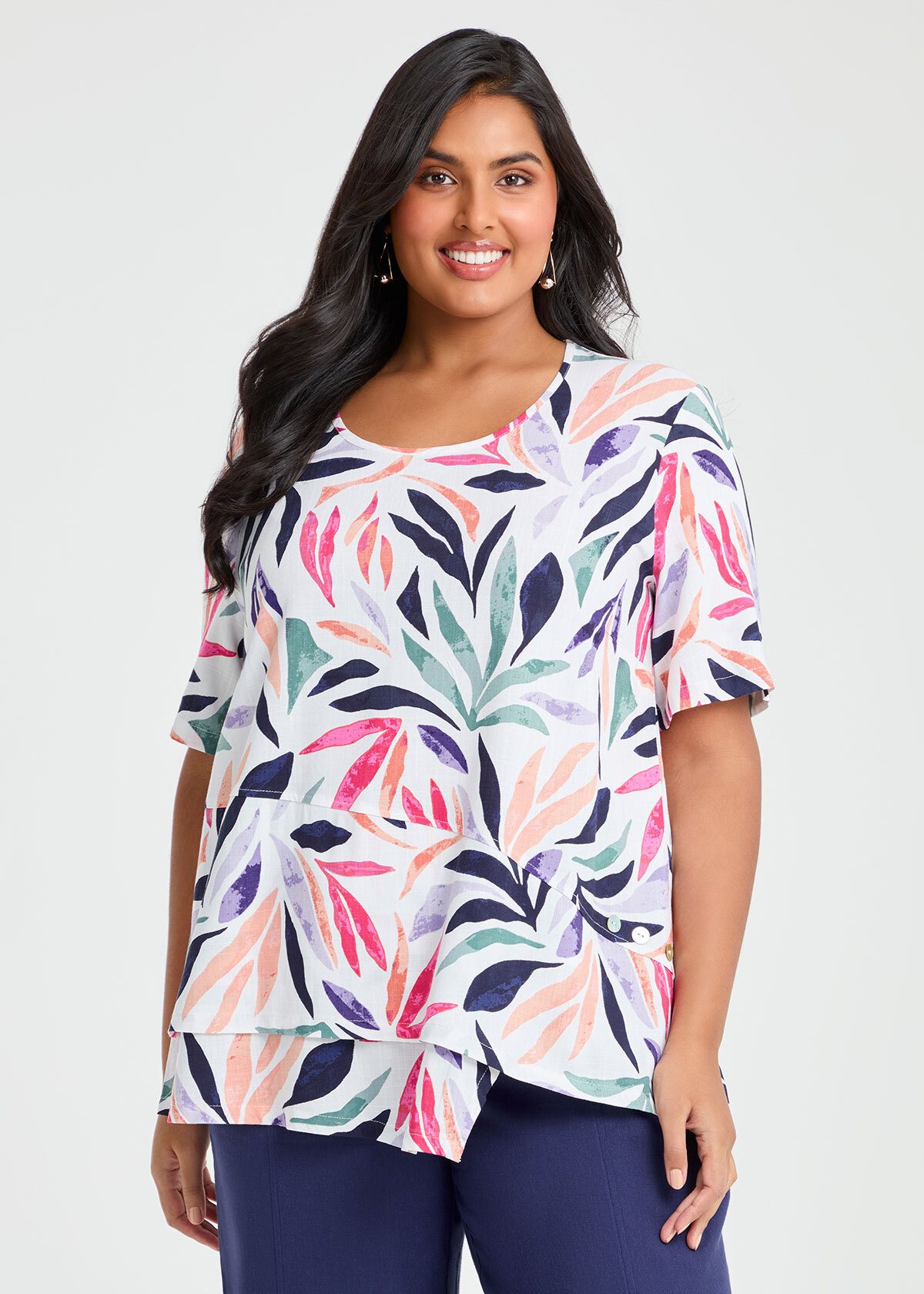 Shop Plus Size Natural Sinia Top, Multi | Taking Shape AU