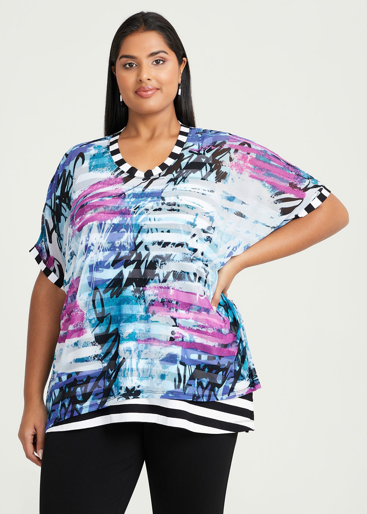 Shop Plus Size Mesh Mia Graffiti Top, Multi | Taking Shape AU