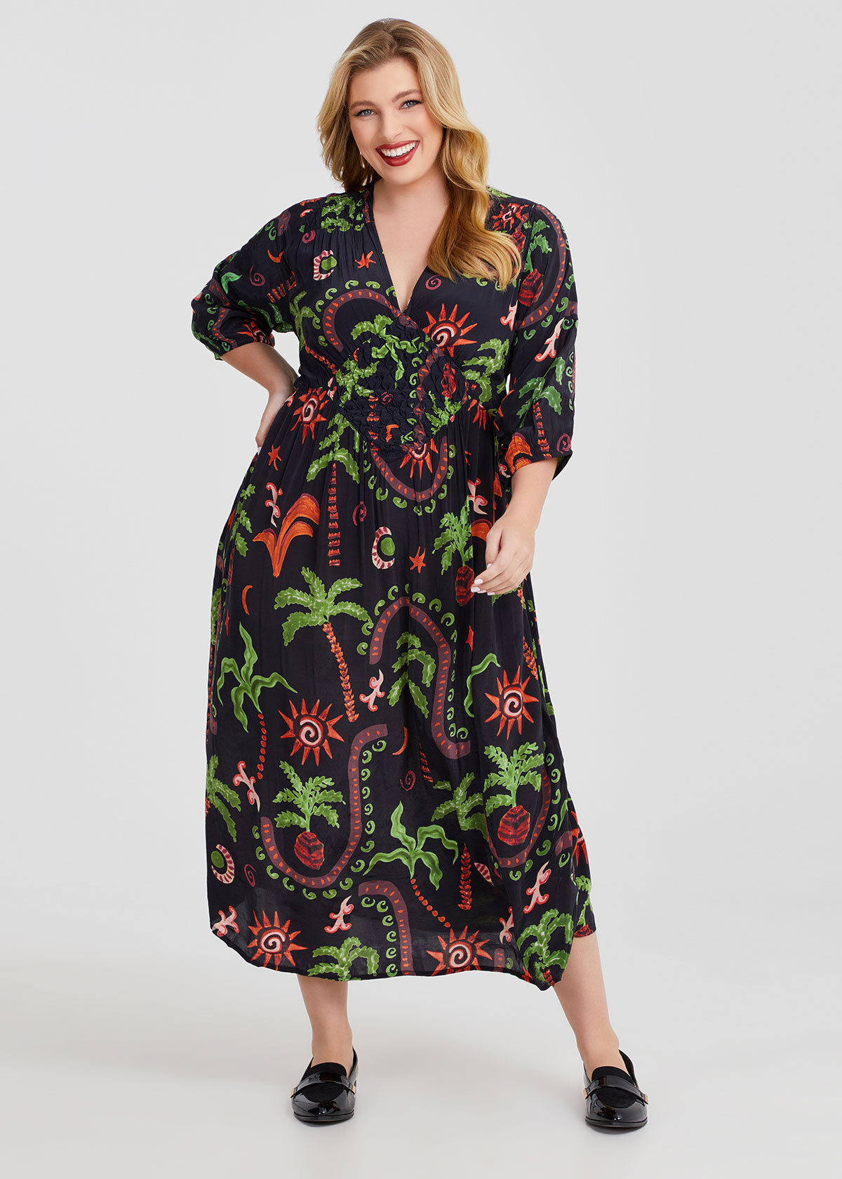Shop Plus Size Natural Paradise Jungle Dress, Multi | Taking Shape NZ